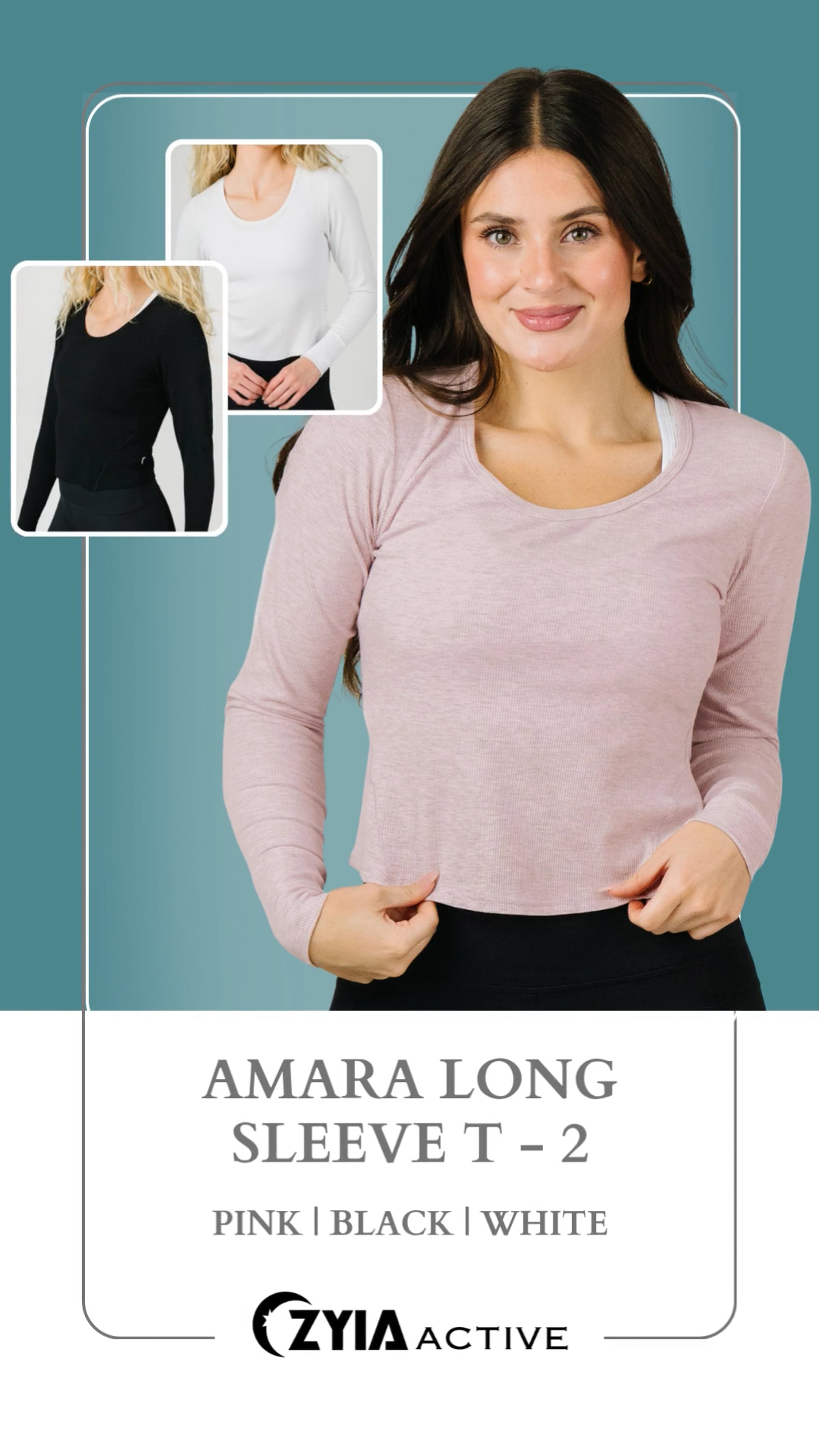 Amara Long Sleeve T -2 | Black #4641 | Pink #4642 | White #4643