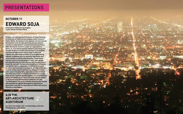 Edward Soja, Distinguished Professor of Urban Planning, University of ...