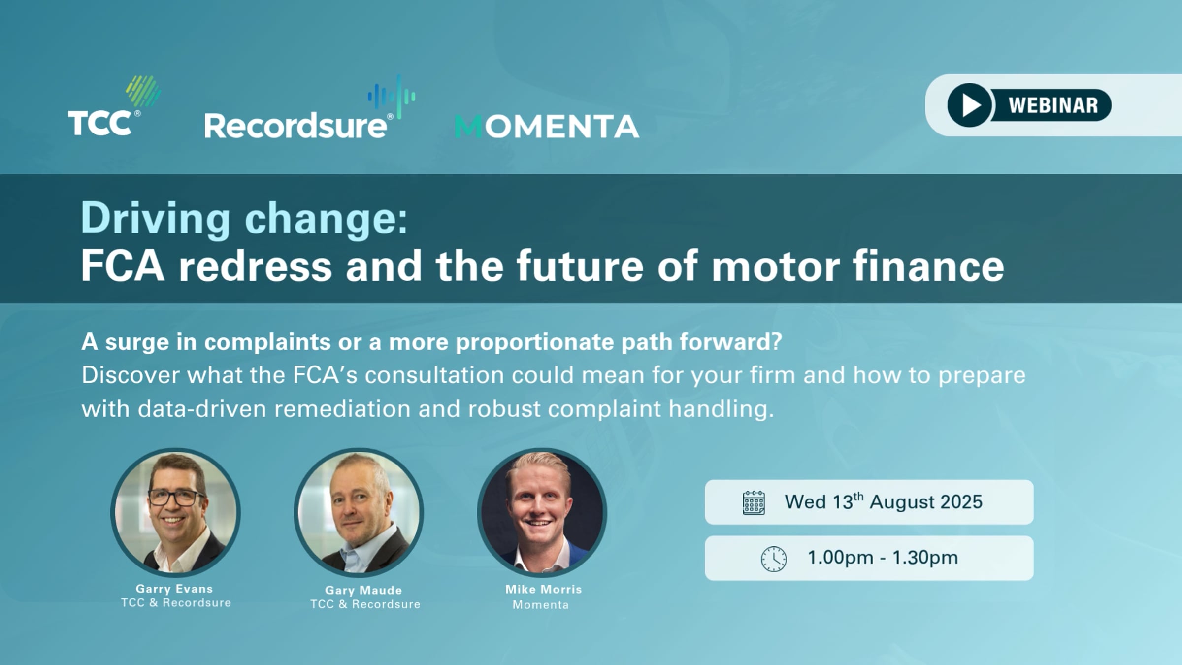 TCC, Recordsure and Momenta webinar: Driving change - FCA redress and ...