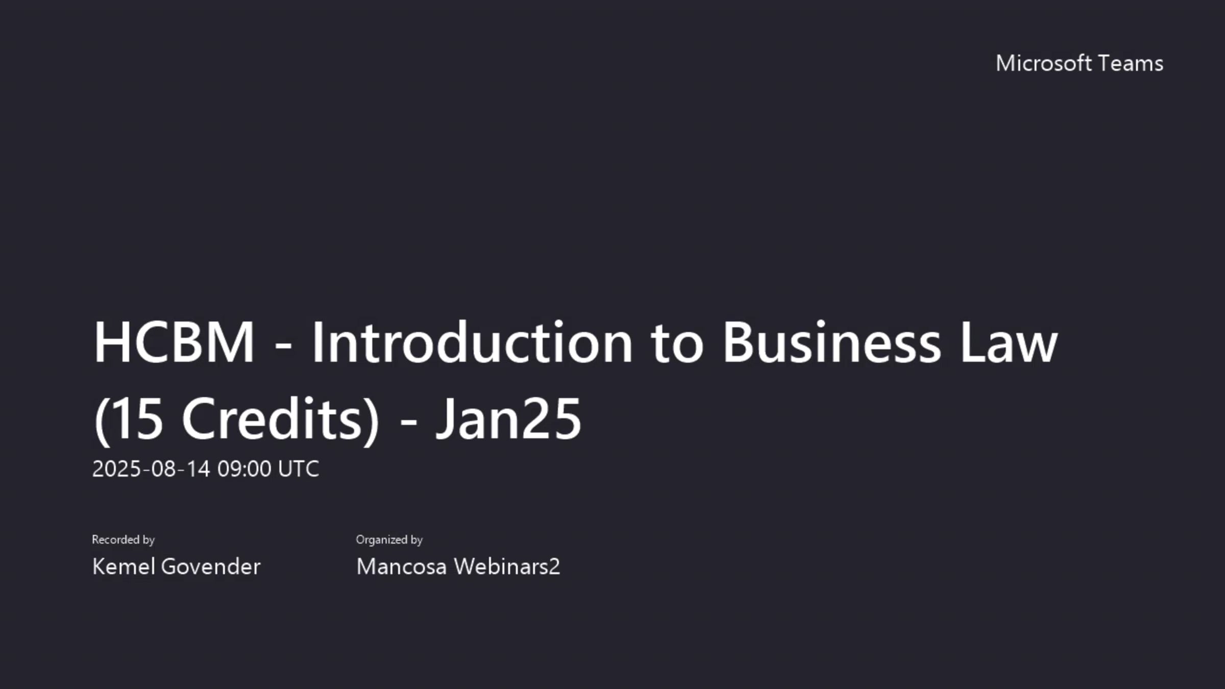 HCBM - Introduction to Business Law (15 Credits) - Jan25-20250814 ...