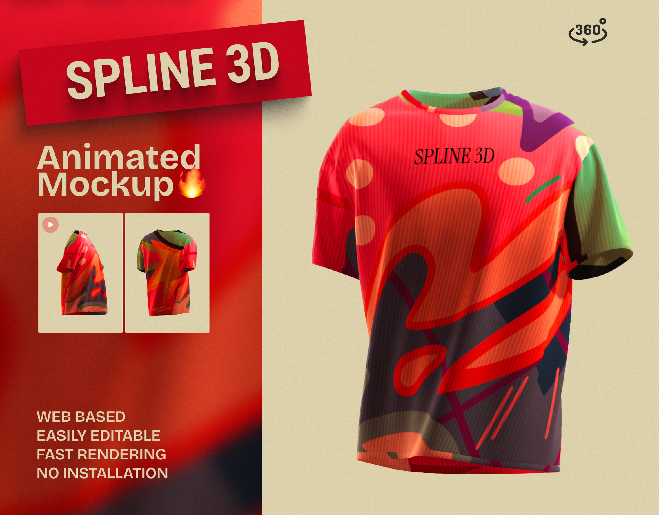 Spline 3D Animatd Mockup