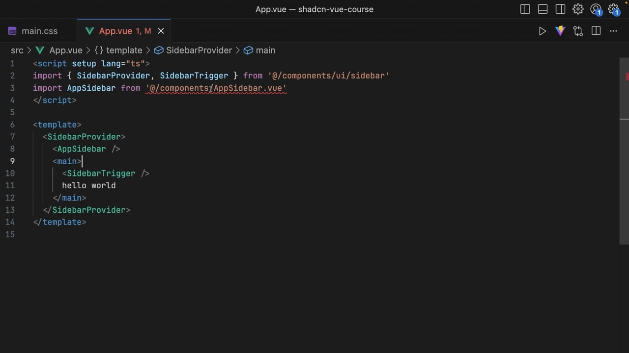 Sidebars in ShadCN Vue