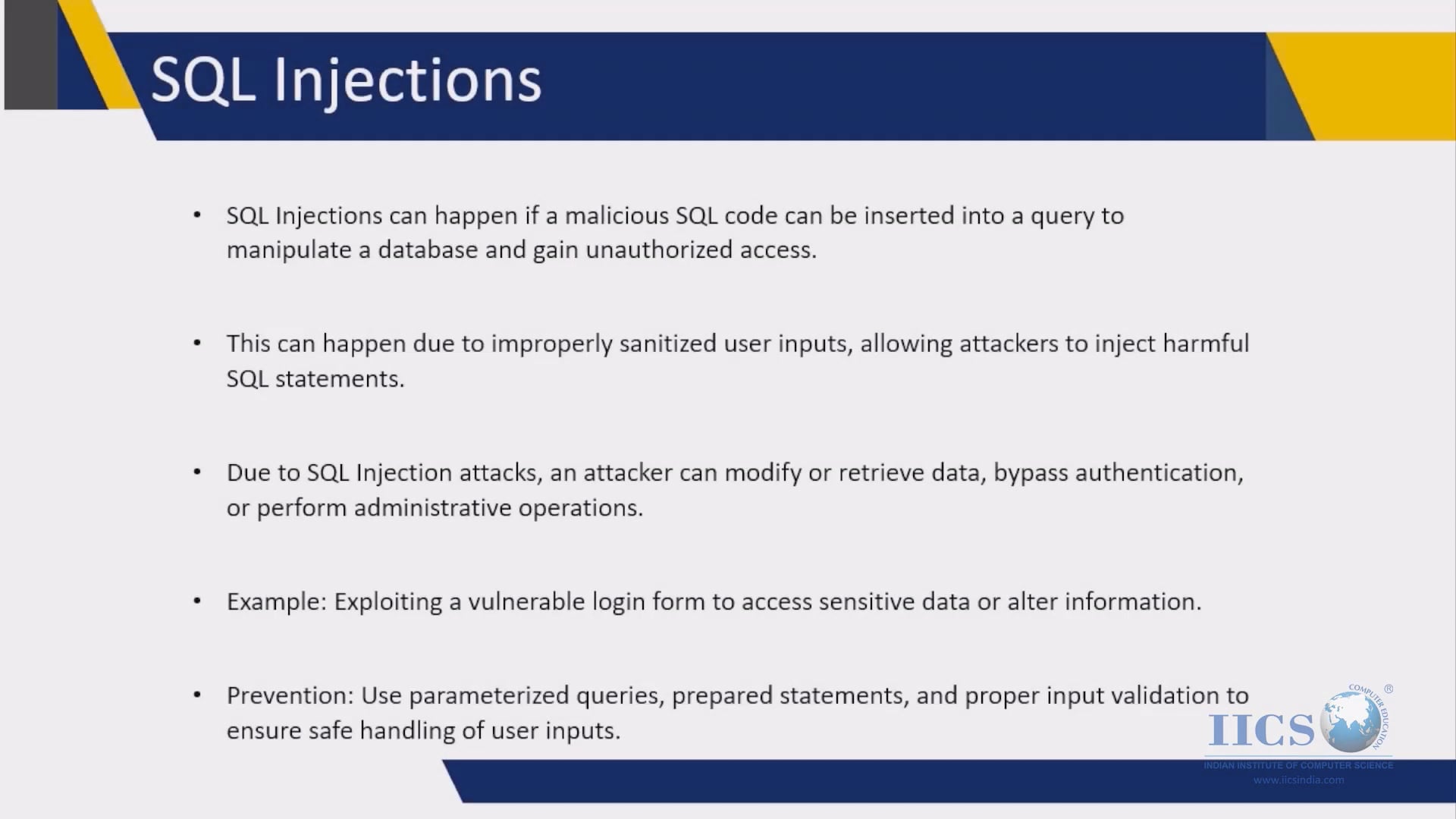 M03SAV07 SQL Injections