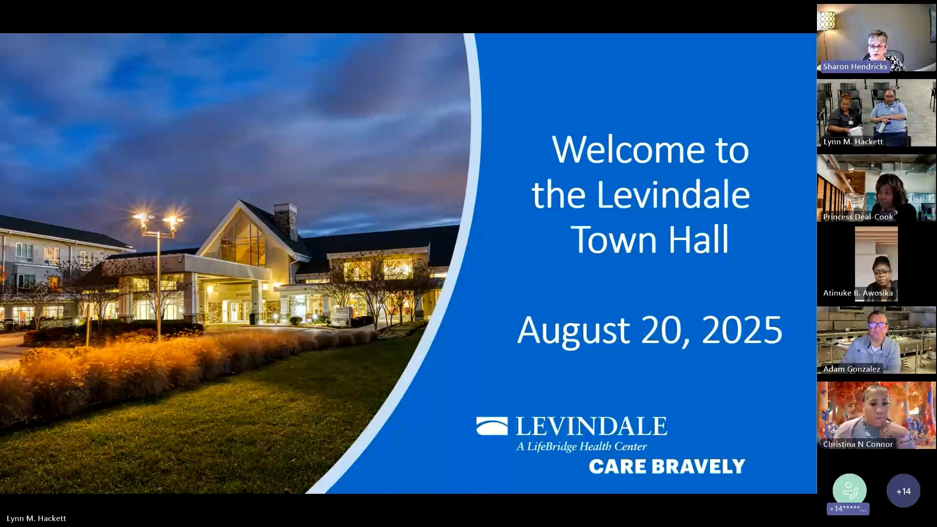 Levindale Town Hall - Aug. 20, 2025
