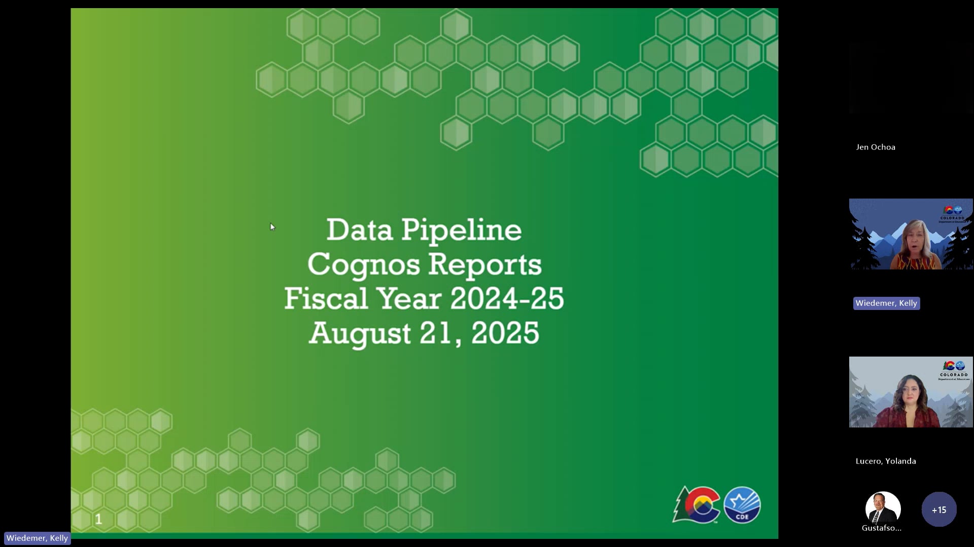 Office Hours Data Pipeline Part II Cognos Reports - 8/21/25