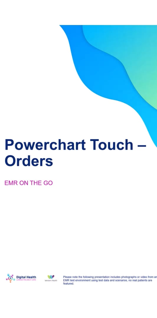 Powerchart Touch 4 - Orders