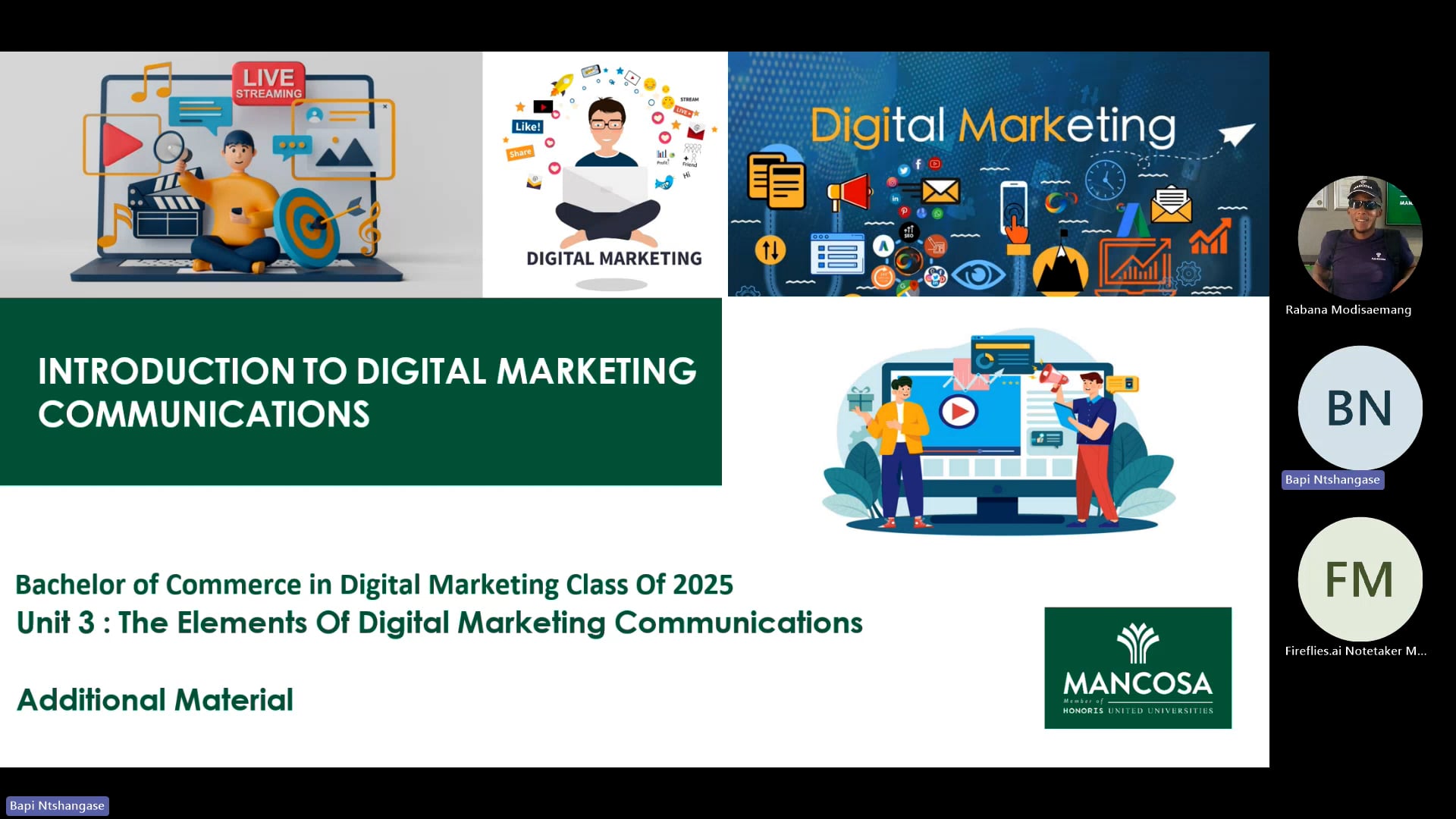 BCom (DM) - Introduction to Digital Marketing Communications - Jan25 ...