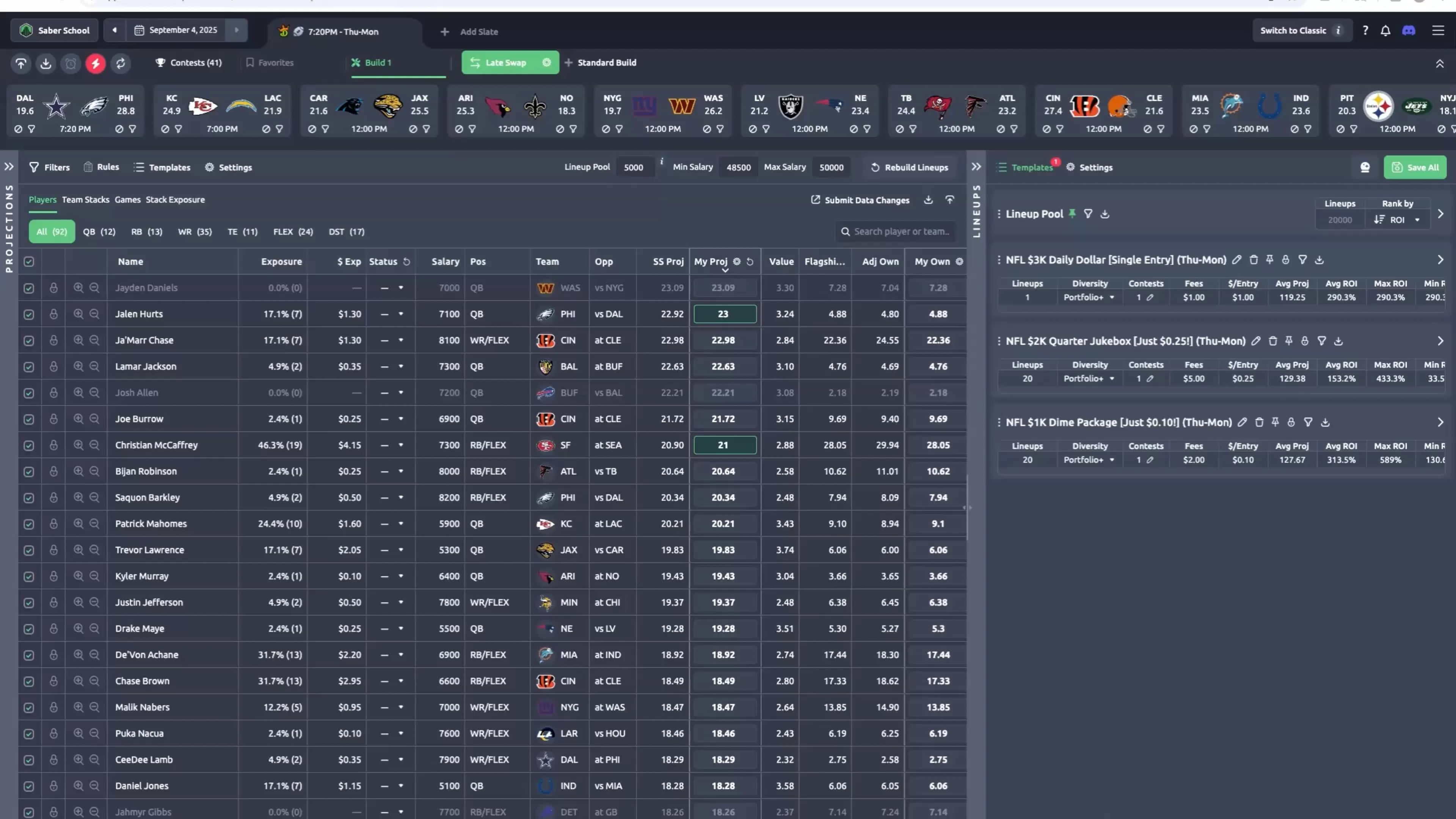 How to Late Swap in SaberSim