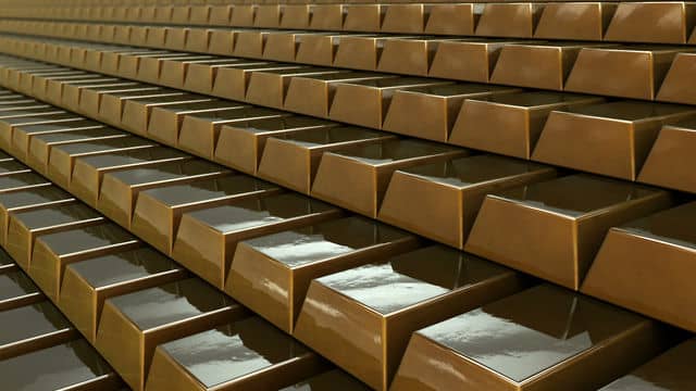 Stacked wall of Gold Brick Bullion's - Loop on Vimeo