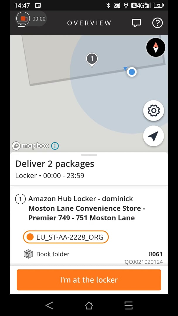 Delivering to an Bluetooth Amazon hub locker - Wayne (720p, h264)