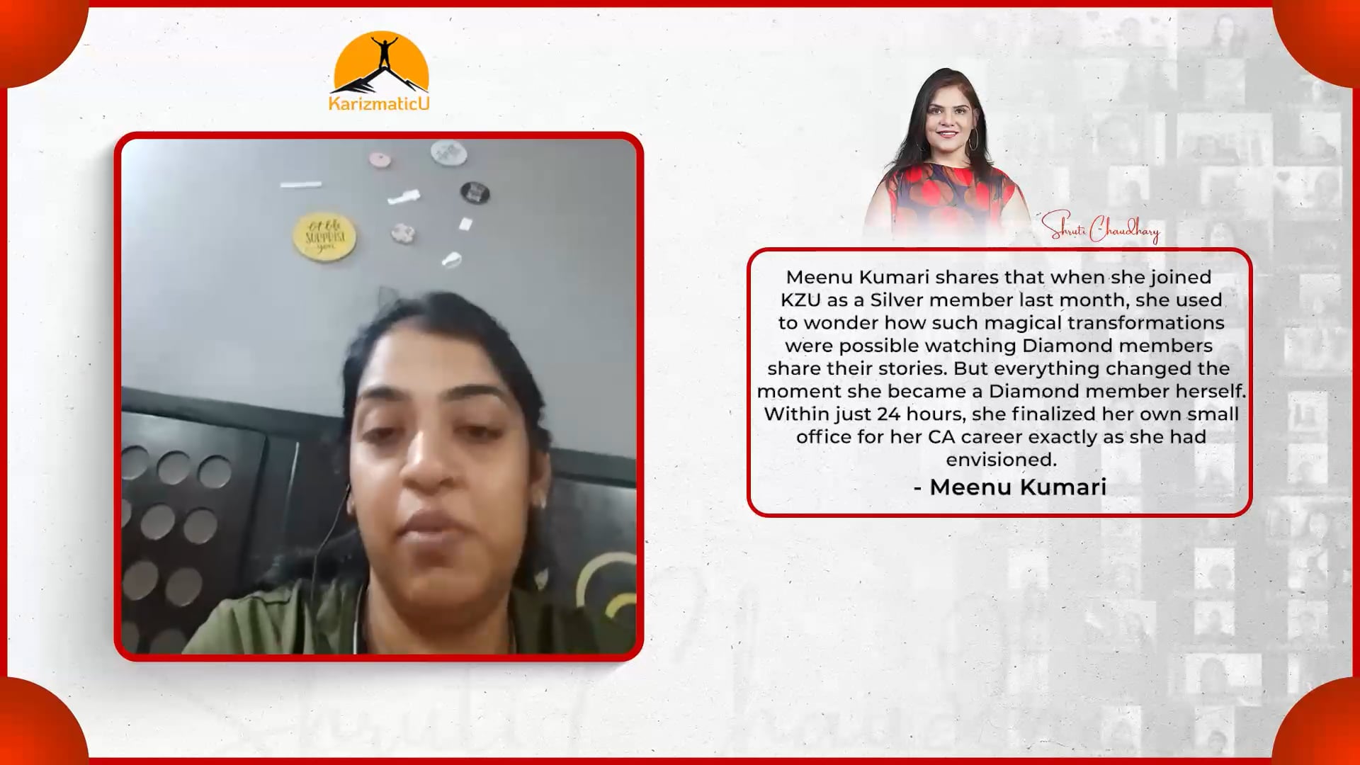 Retreat testimony- Meenu Kumari Frame