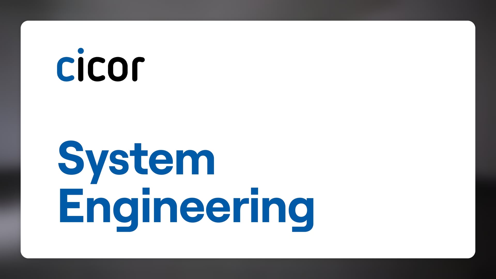System Engineering (DE) | Andreea Matei | Cicor