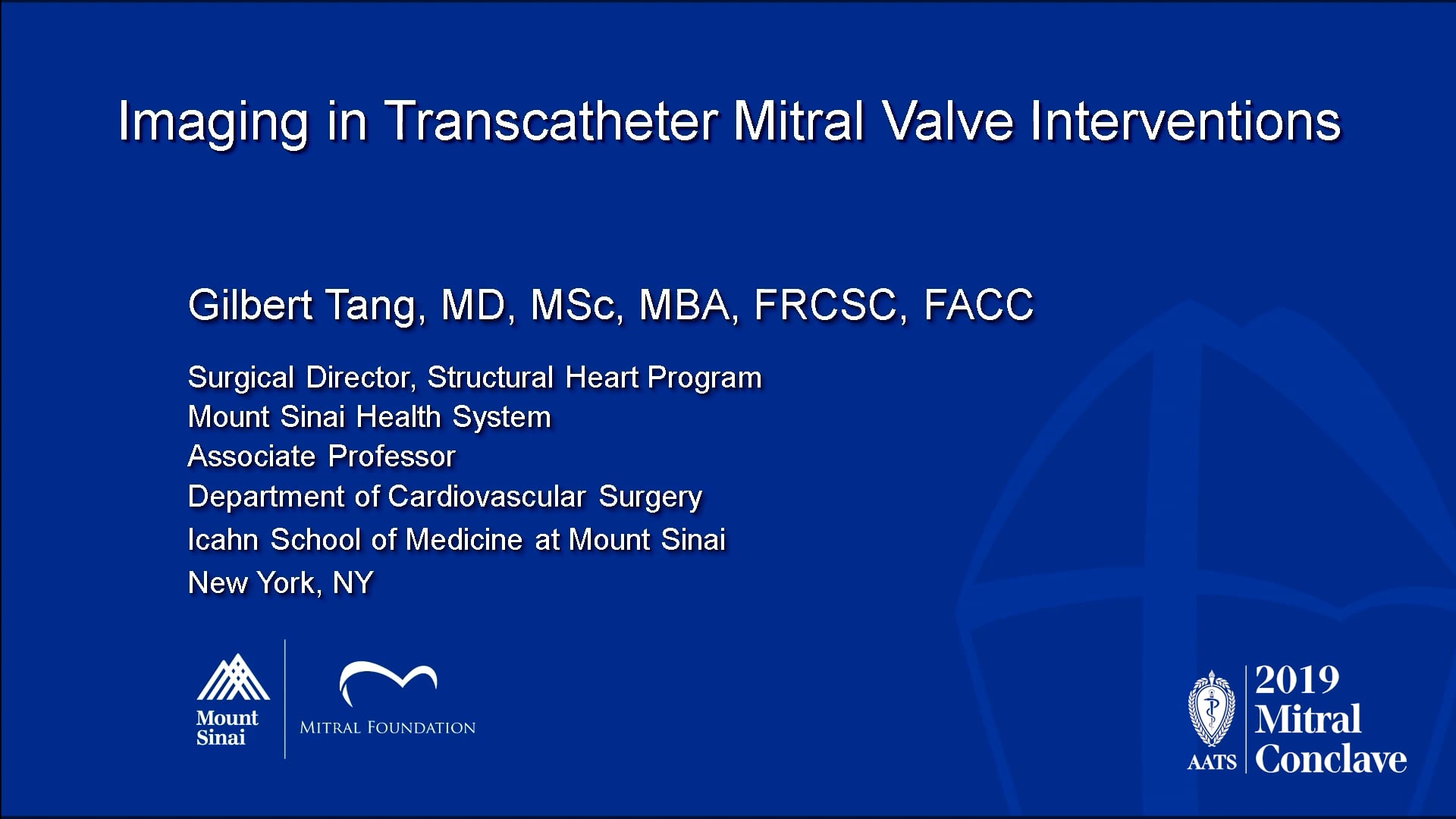 Gilbert Tang: Imaging in Transcatheter Mitral Valve Interventions