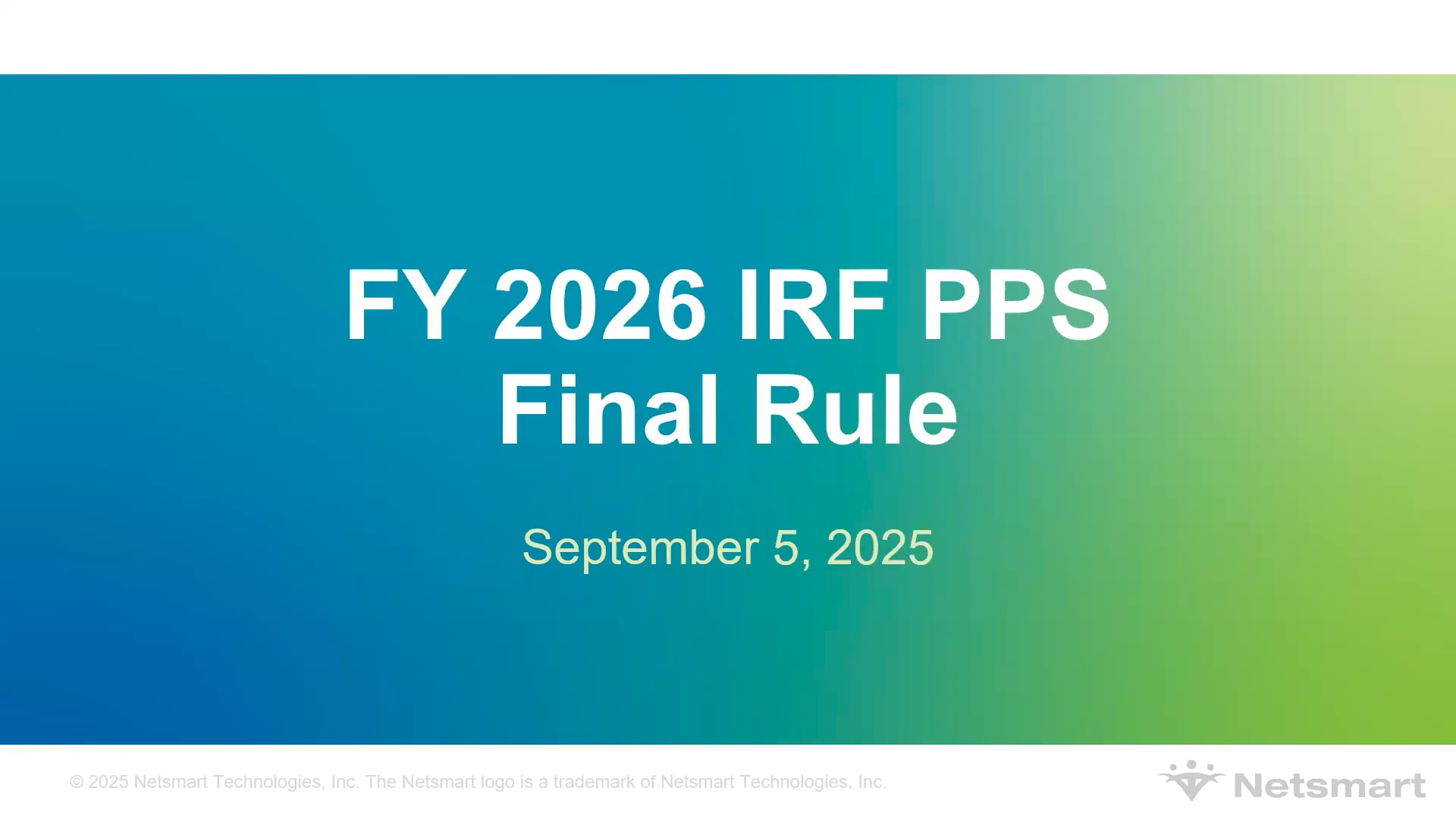 FY 2026 IRF PPS Final Rule | Videos & Movies on Vimeo