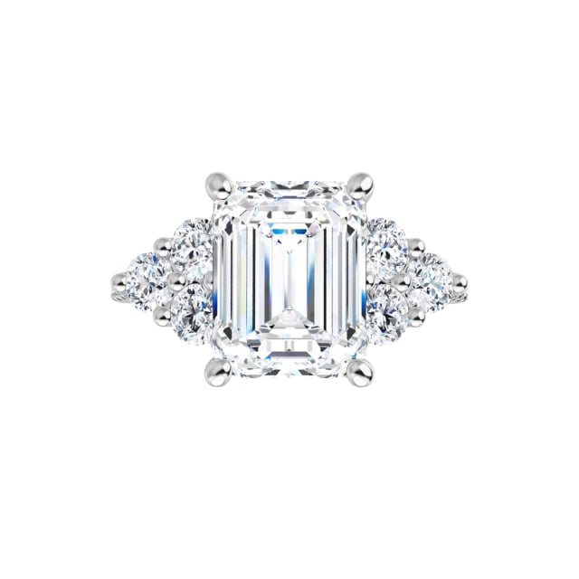 Adalynn Women's 14K Gold Emerald and Round Cut Lab-Grown Diamond Thin ...