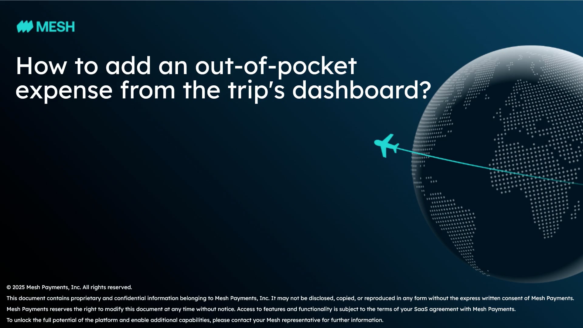 How to add an out-of-pocket expense from the trip's dashboard_