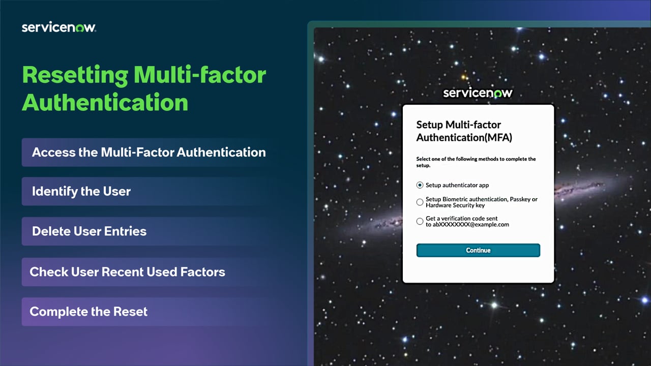 Reset User Multi-factor Authentication (MFA) - ServiceNow Community