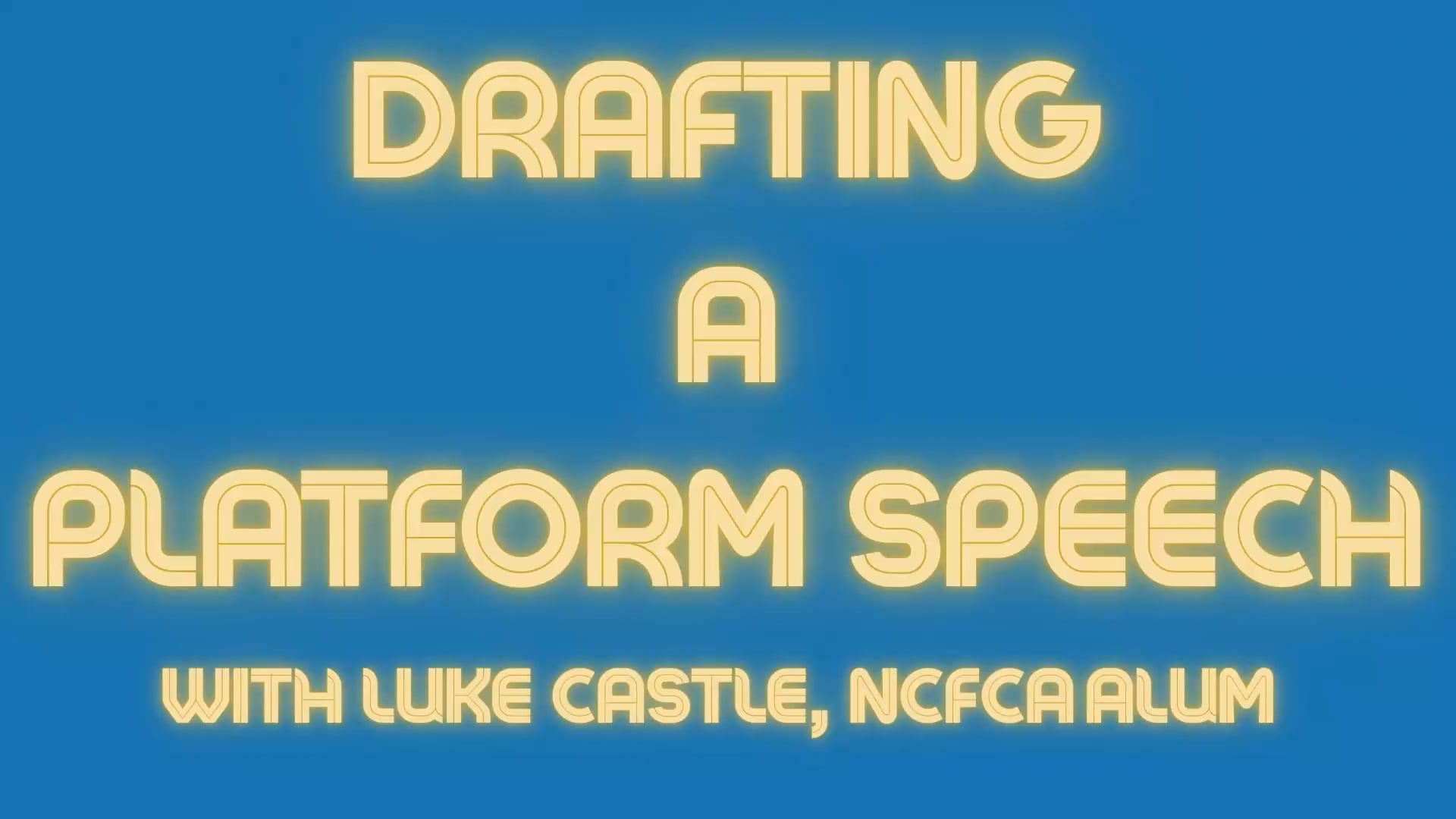 Drafting a Platform Speech with Alum Luke Castle