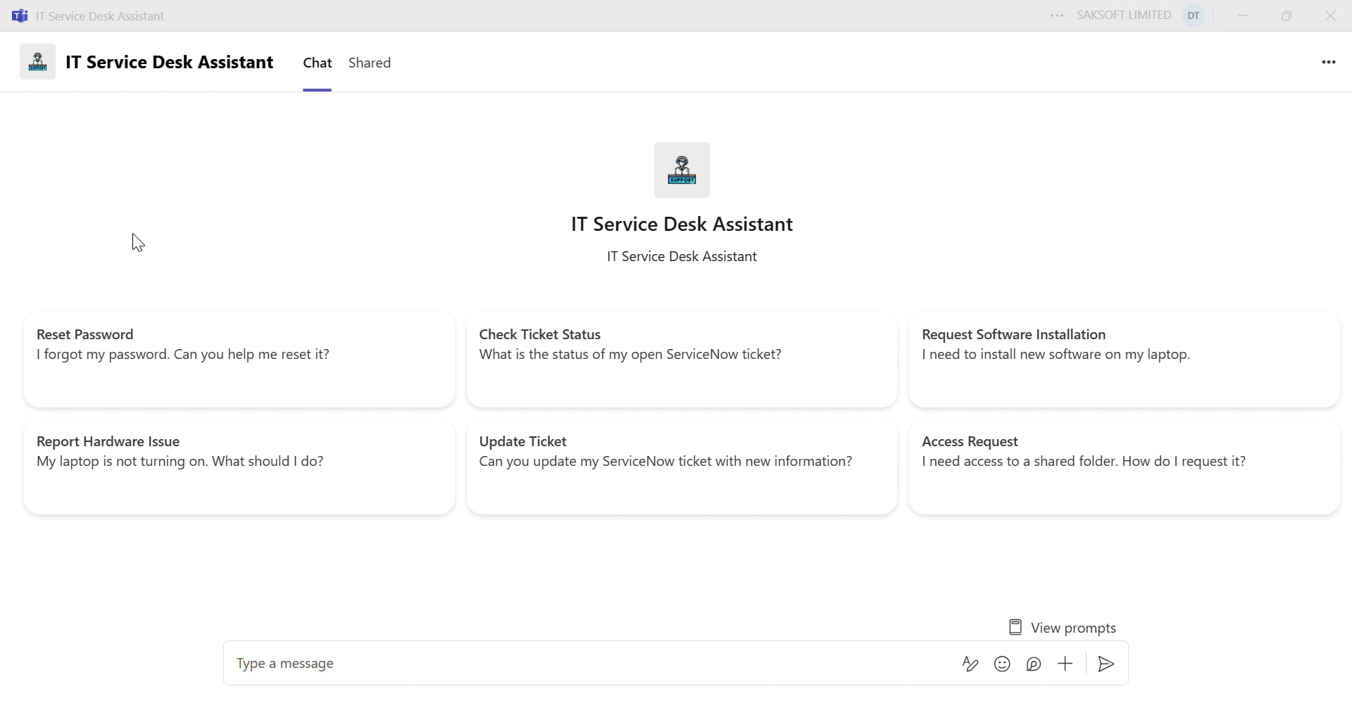 IT Service Desk Agent Demo