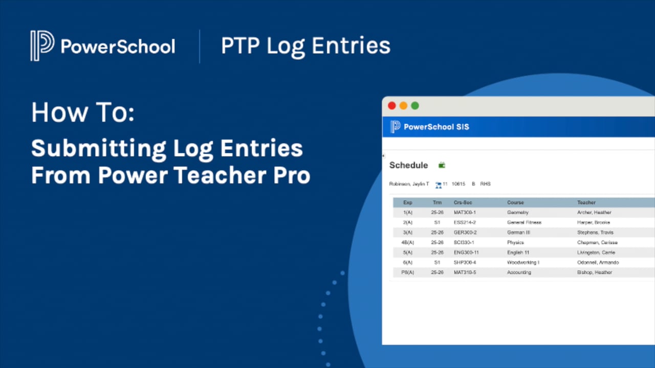 PowerTeacher Pro Log Entry - PowerSchool Community