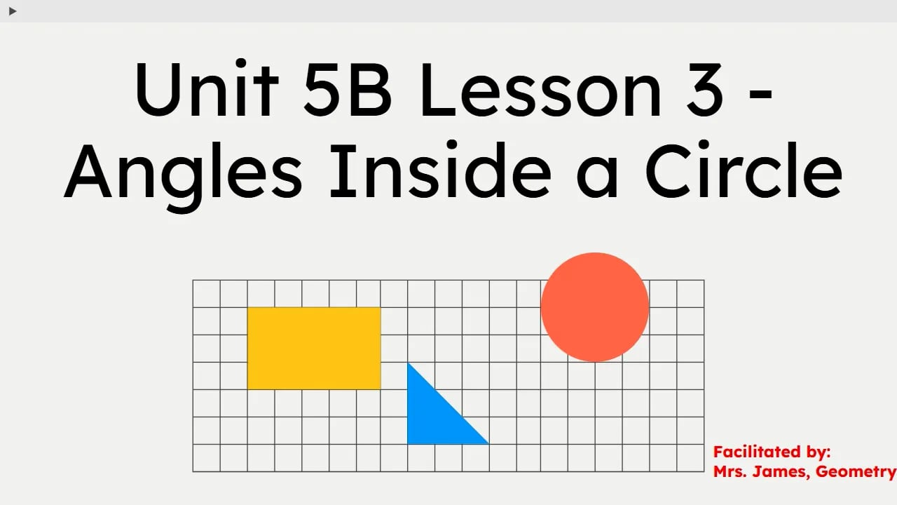 Unit 5B Lesson 3 - Angles Inside a Circle