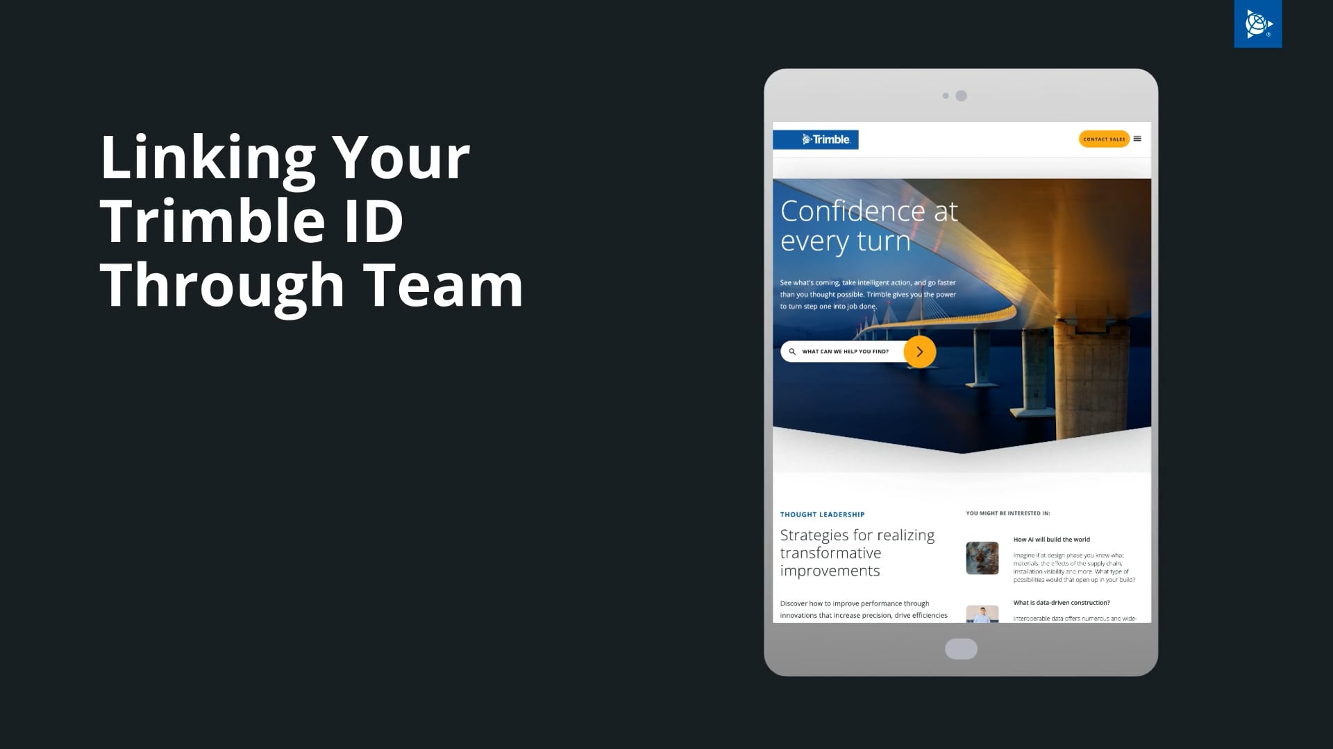 Linking Your Trimble ID Through Team