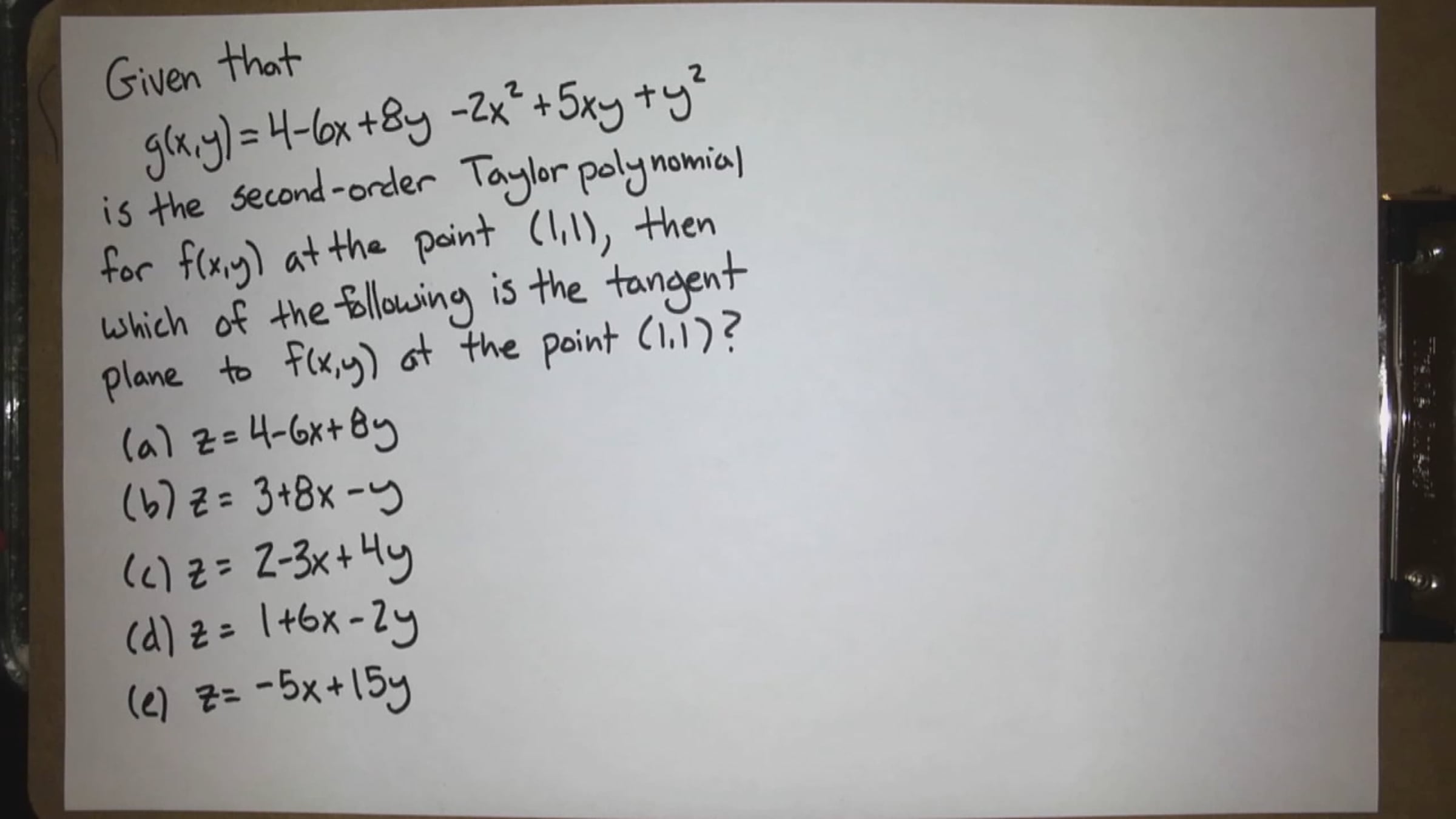 Critical points; Second partials test (Calc 3; Lecture 2-7; Fall 25)