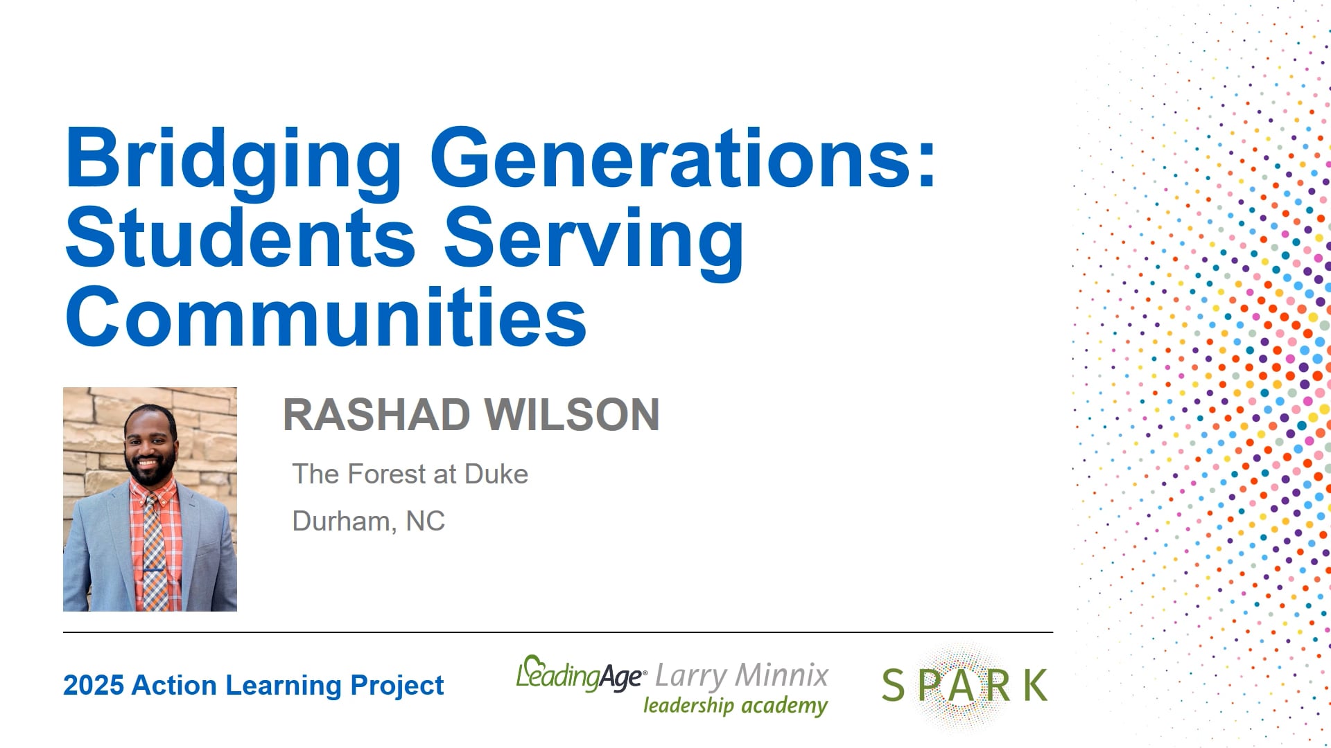 Rashad Wilson | Bridging Generations: Students Serving Communities ...