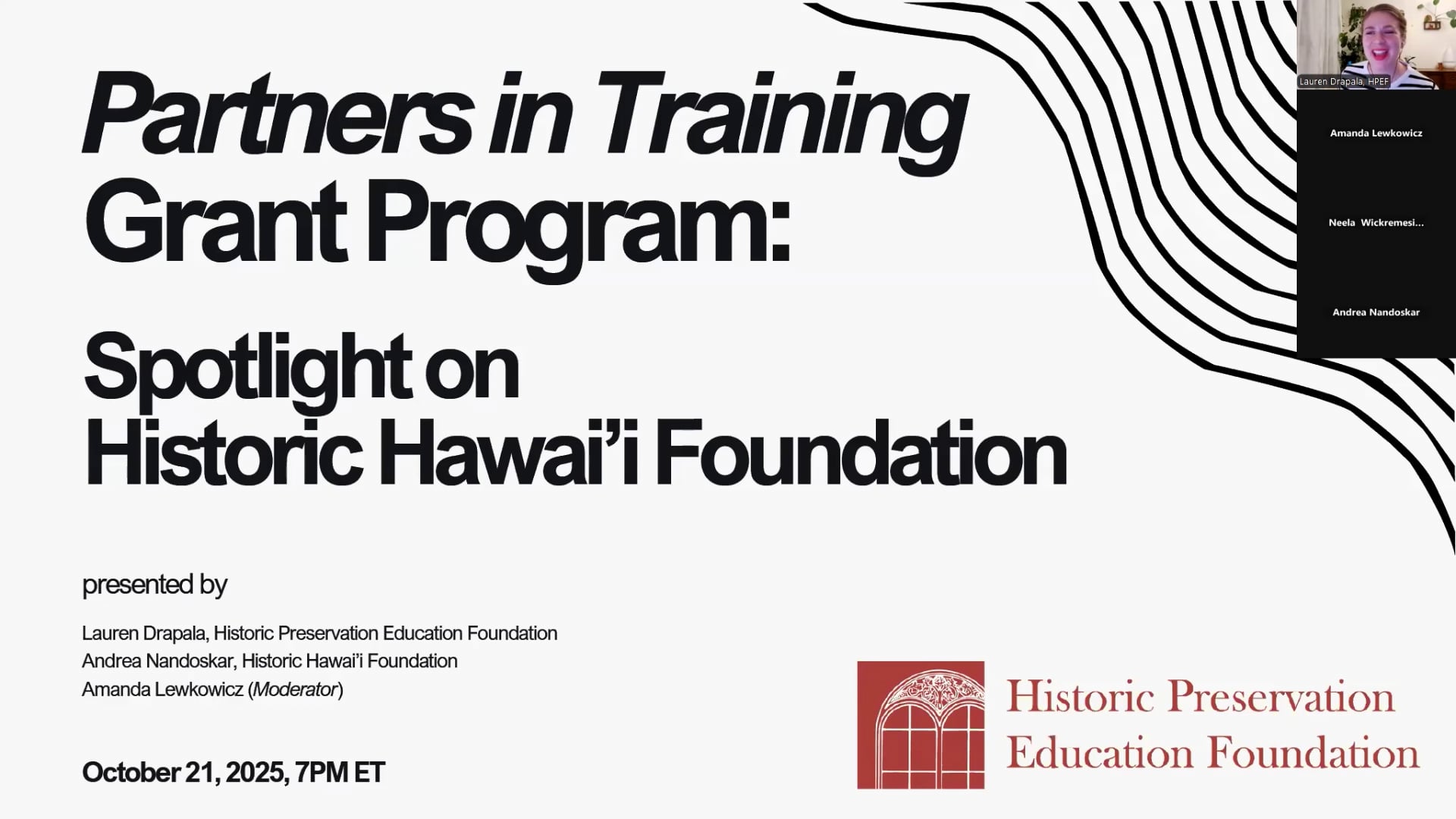Partners in Training Grant Program: Spotlight on Historic Hawai'i ...