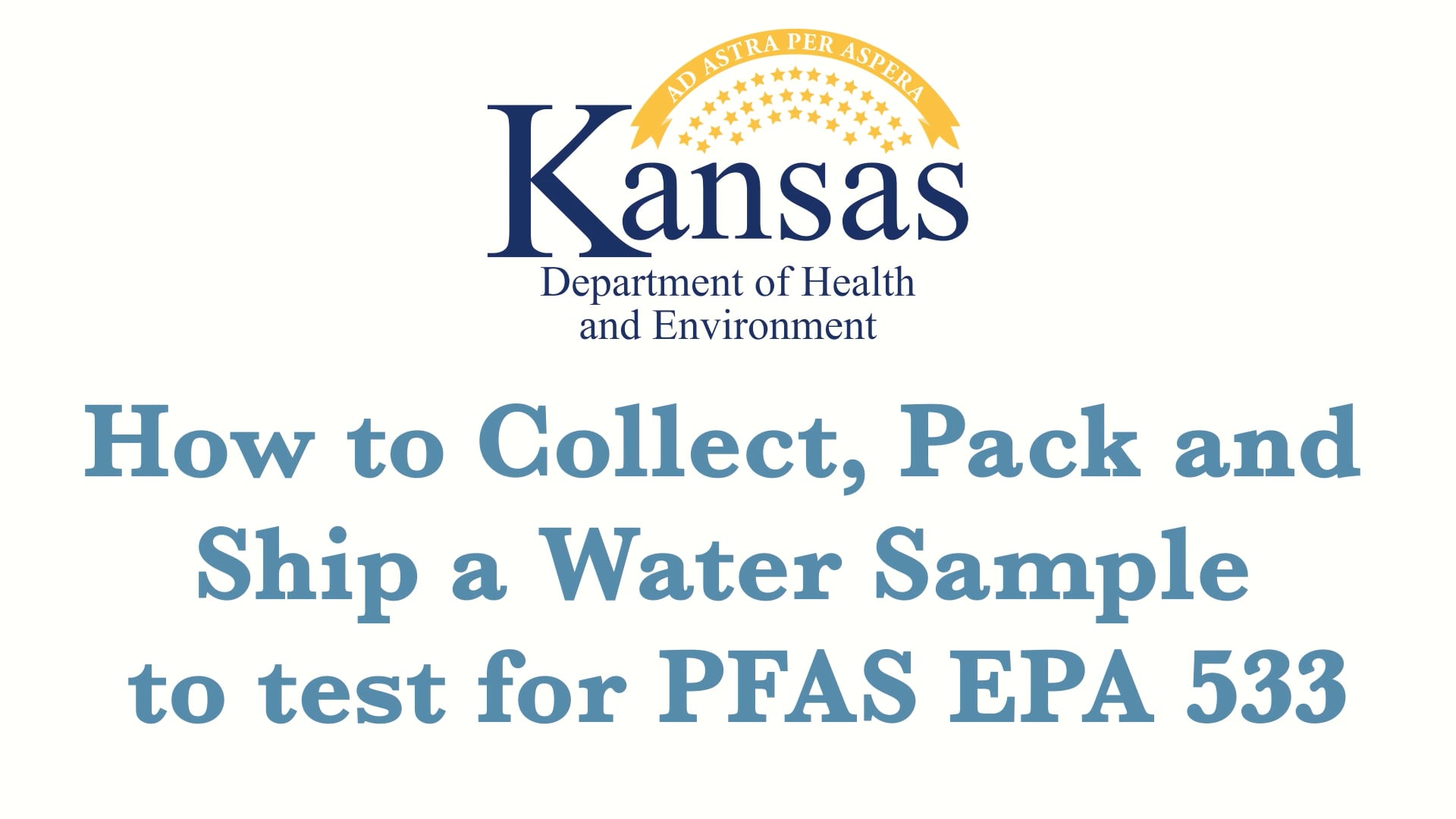 How to Collect, Pack and Ship a Water Sample to test for PFAS EPA 533 ...