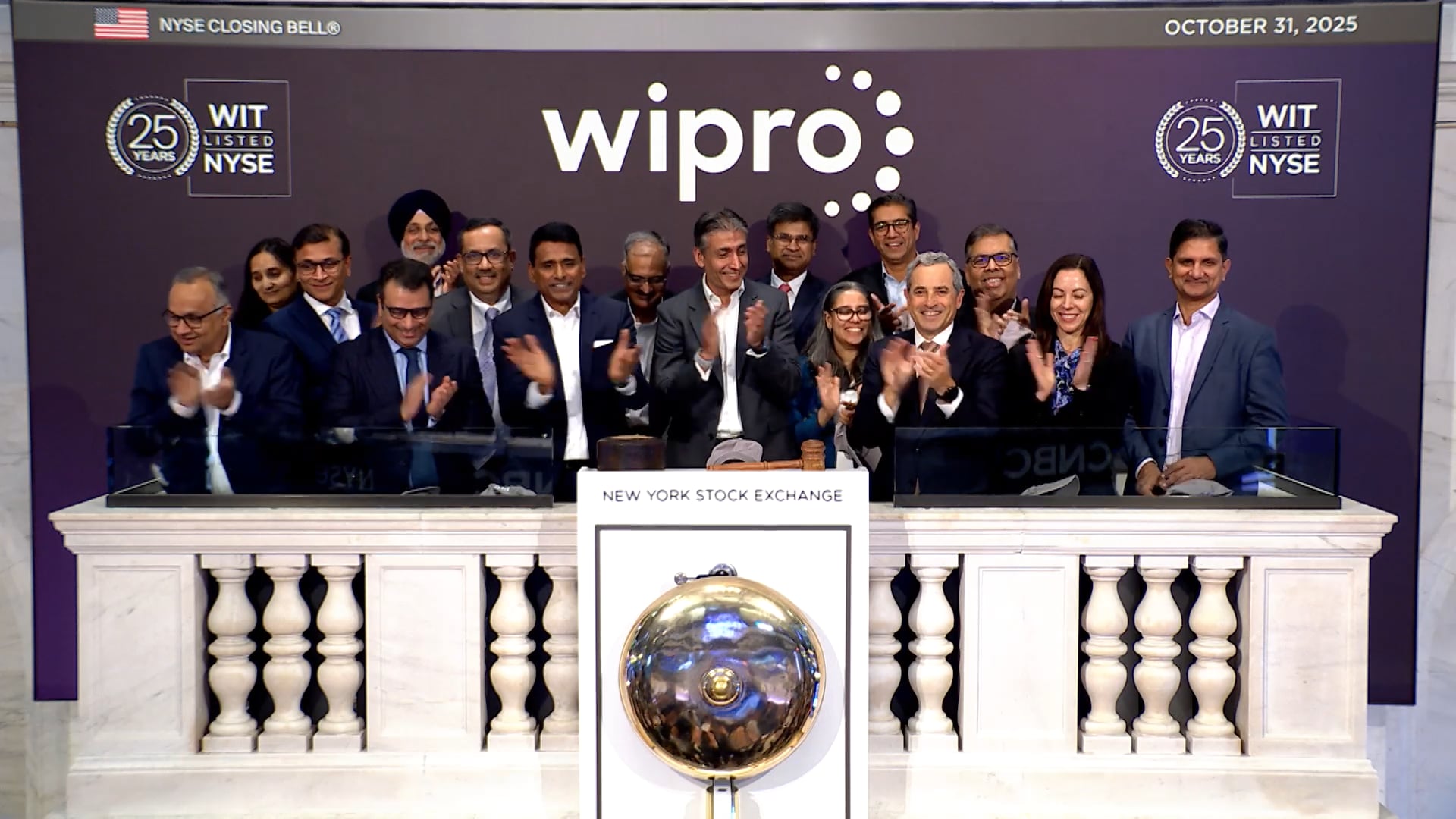 Wipro Celebrates 25 Years on NYSE with a Bell Ringing Ceremony