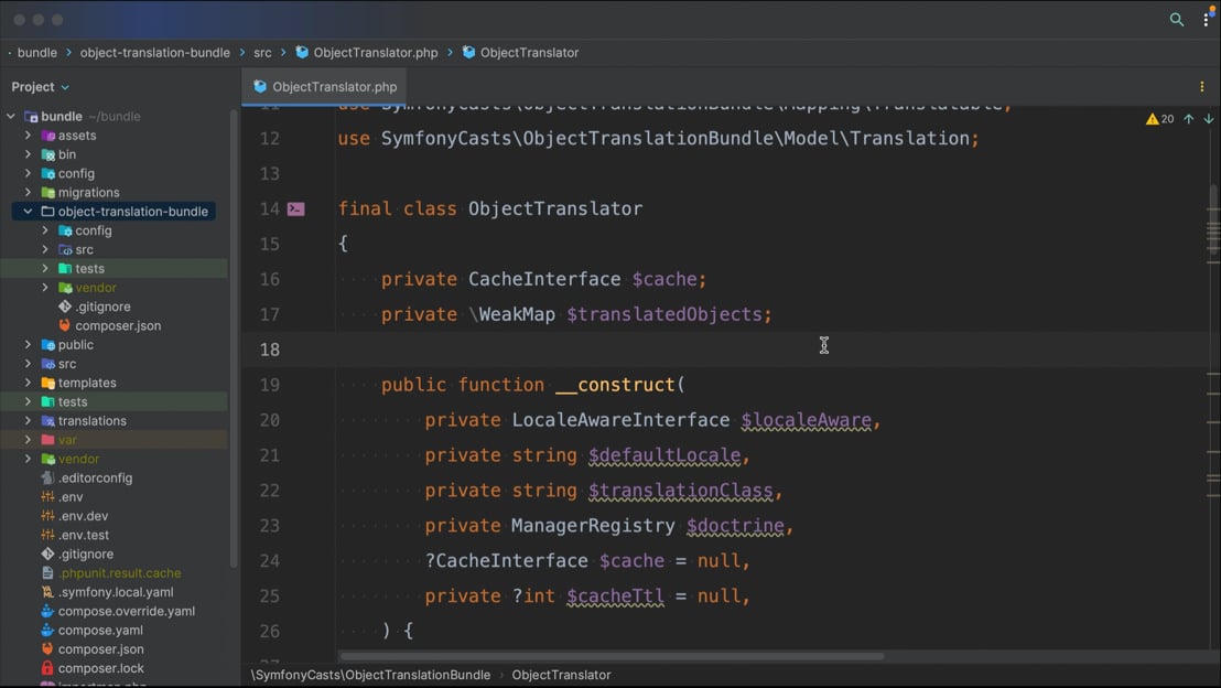 Refactoring `ObjectTranslator` > Symfony Bundle Development: Share the ...