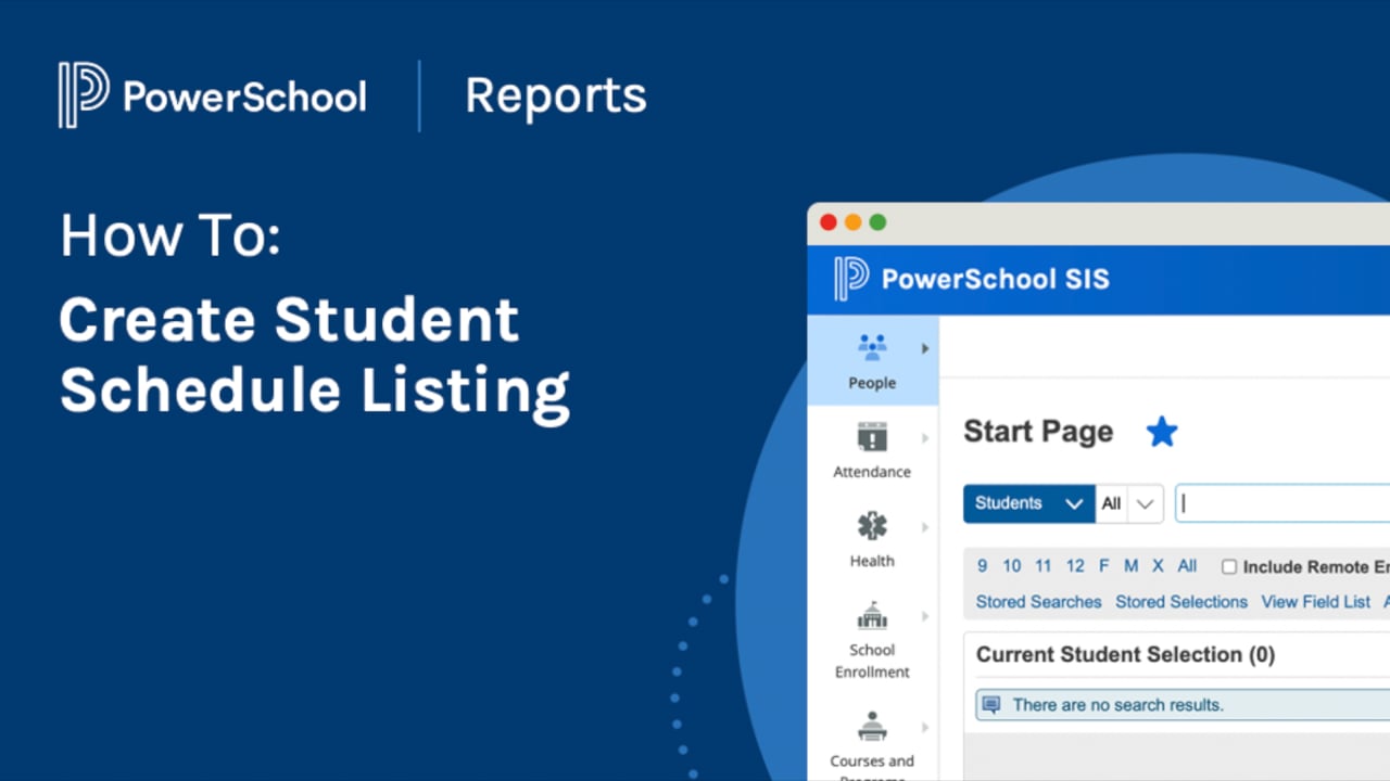 Report - Student Schedule Listing - PowerSchool Community