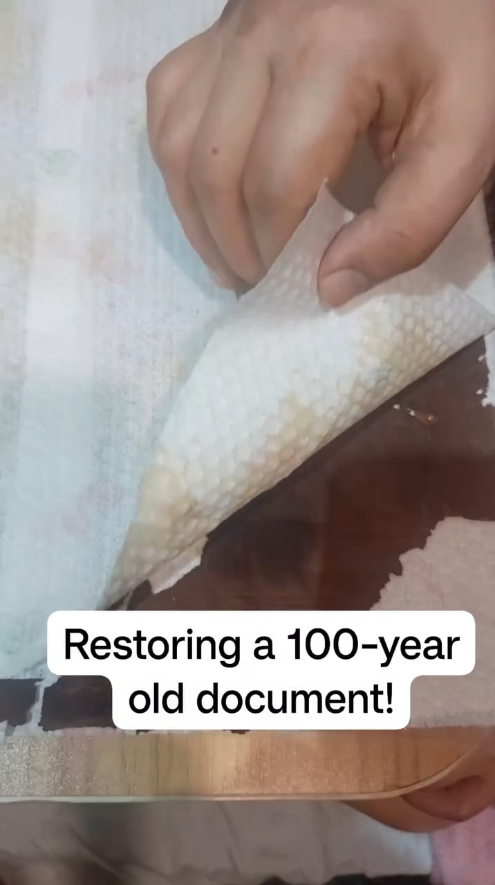 Restoring a 100-year-old paper document