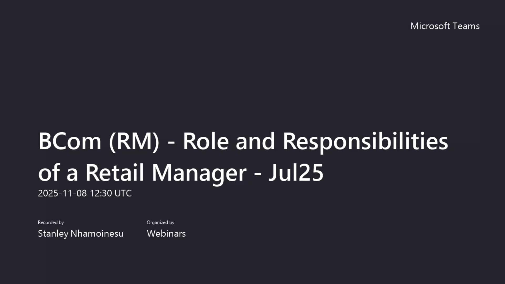 BCom (RM) - Role and Responsibilities of a Retail Manager - Jul25 ...