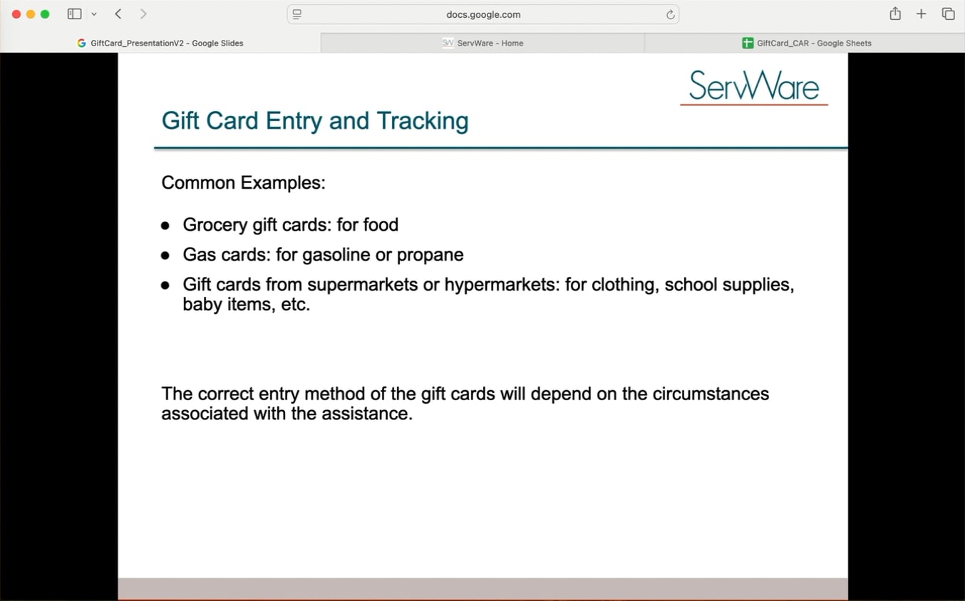 Gift Card Tracking