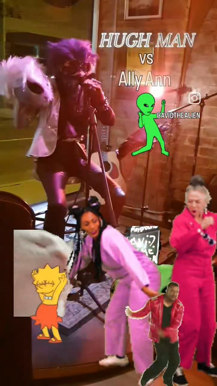 Hugh Man vs Ally Ann live rendition of Absolutely Right