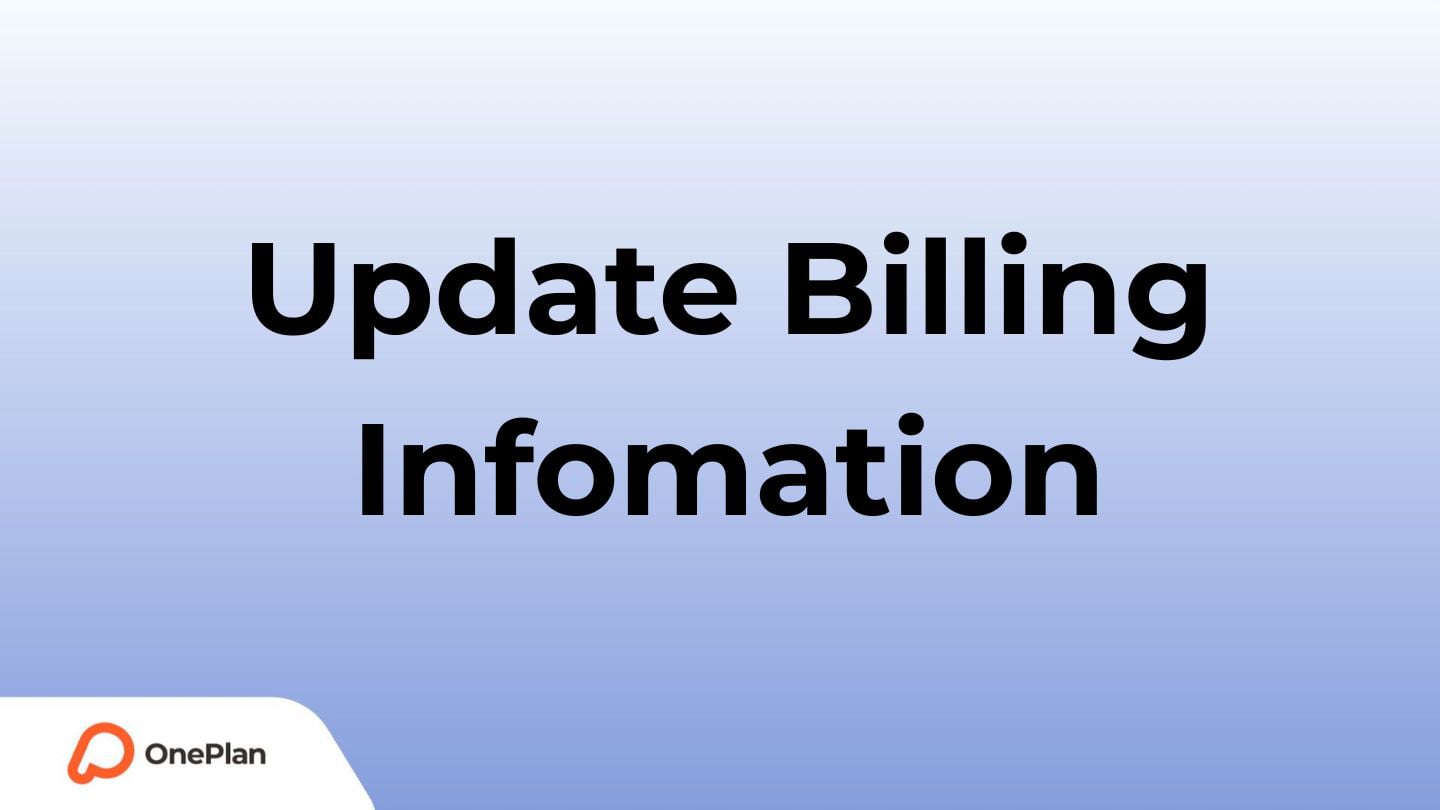 Update Billing Infomation