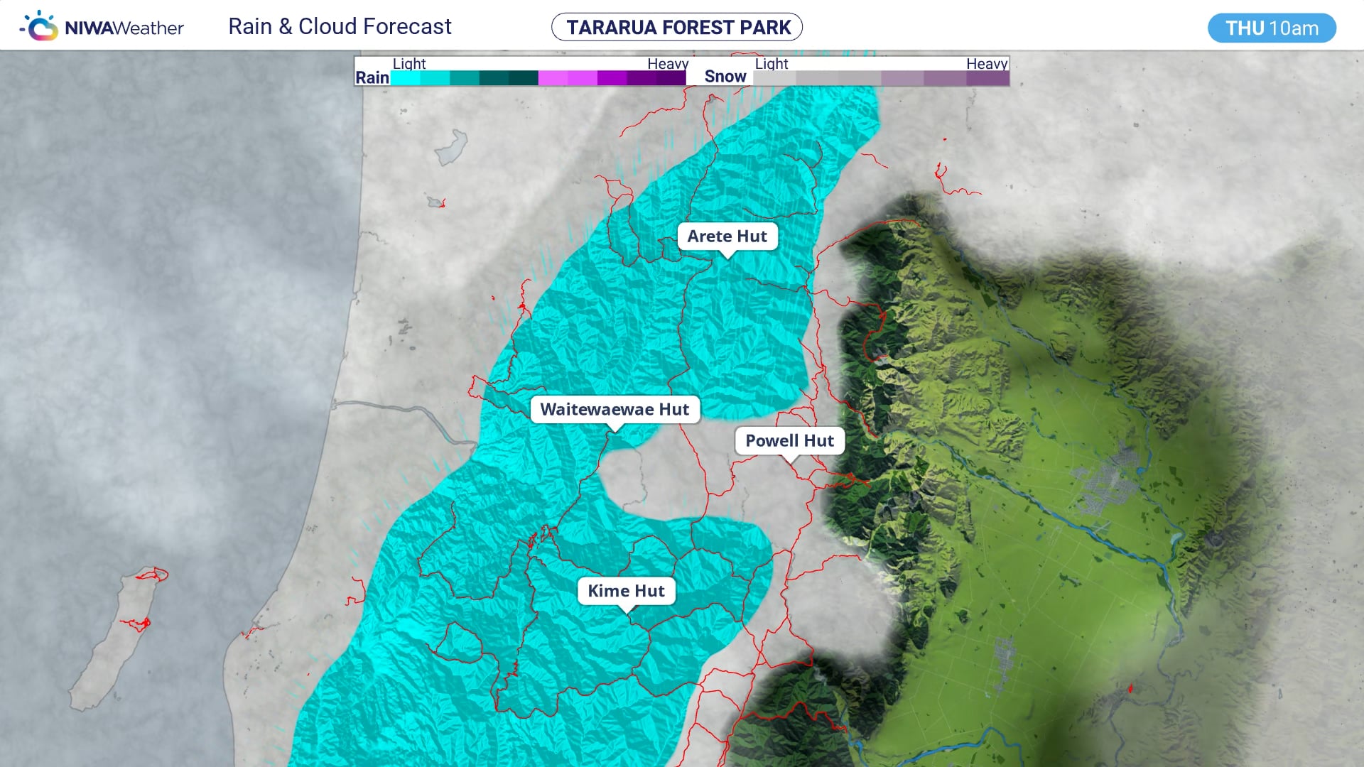 Tararua Forest Park Weather Outlook