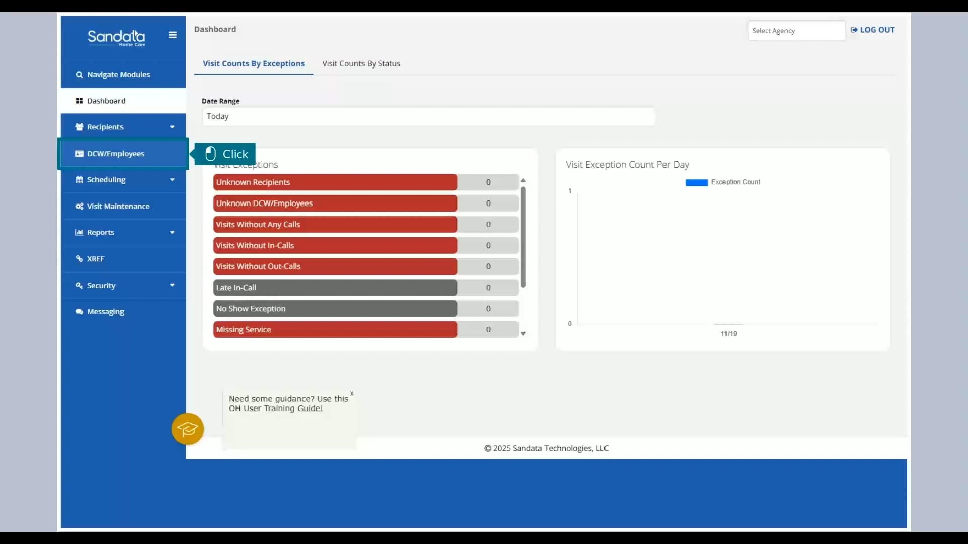 Enter DCW/Employee information into the Sandata EVV Portal