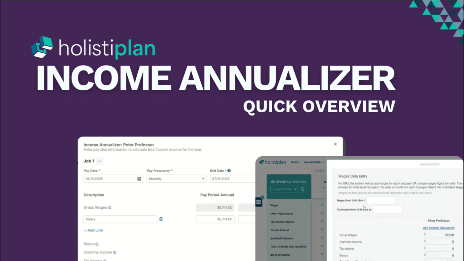 Quick Overview - Holistiplan's Income Annualizer | Videos & Movies on Vimeo