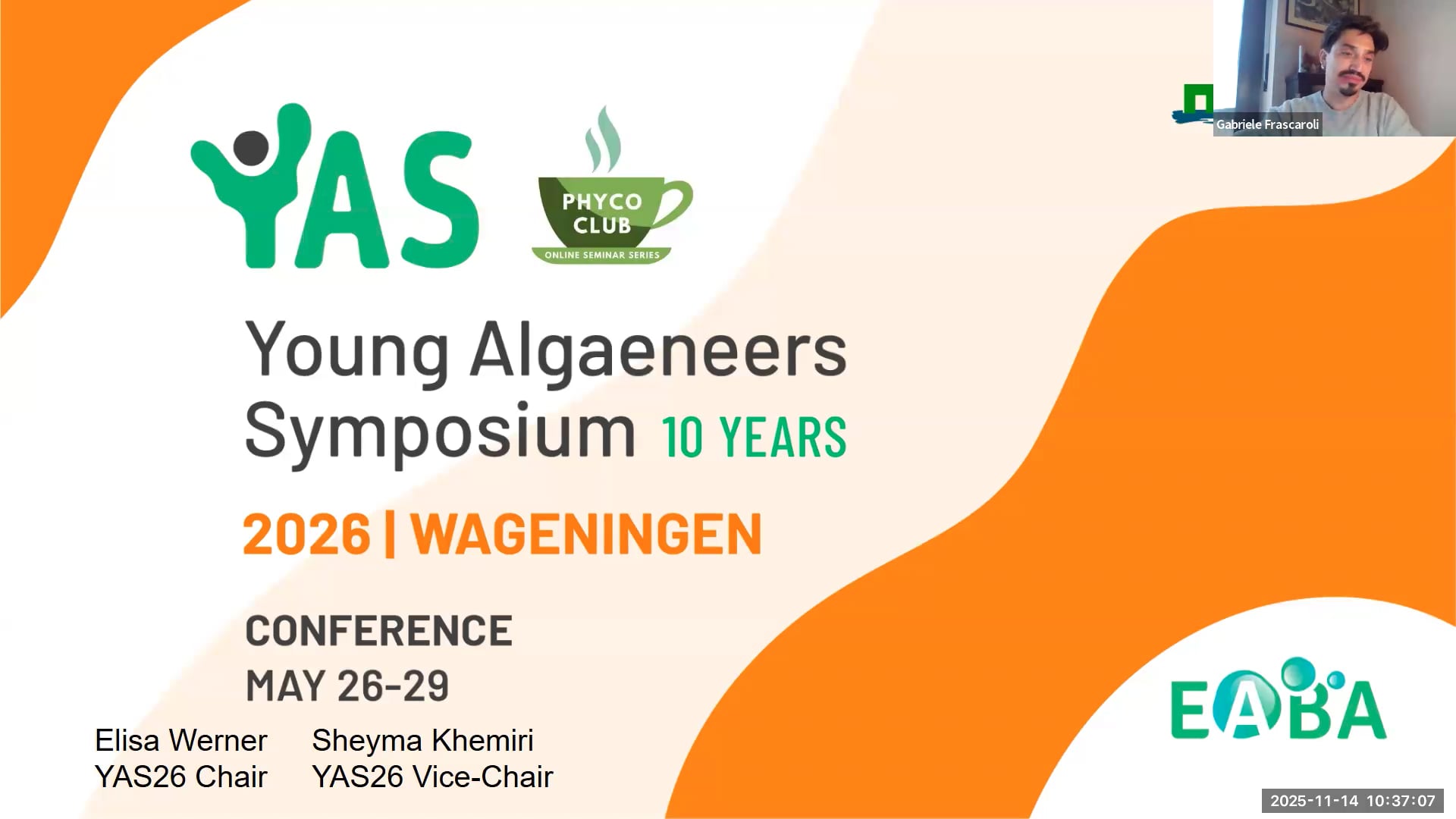 A coffee with YAS organised by PhycoClub
