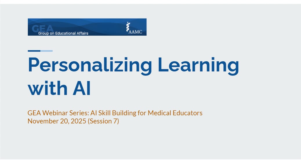 Personalizing Learning with AI | GEA Webinar Series: AI for Medical ...