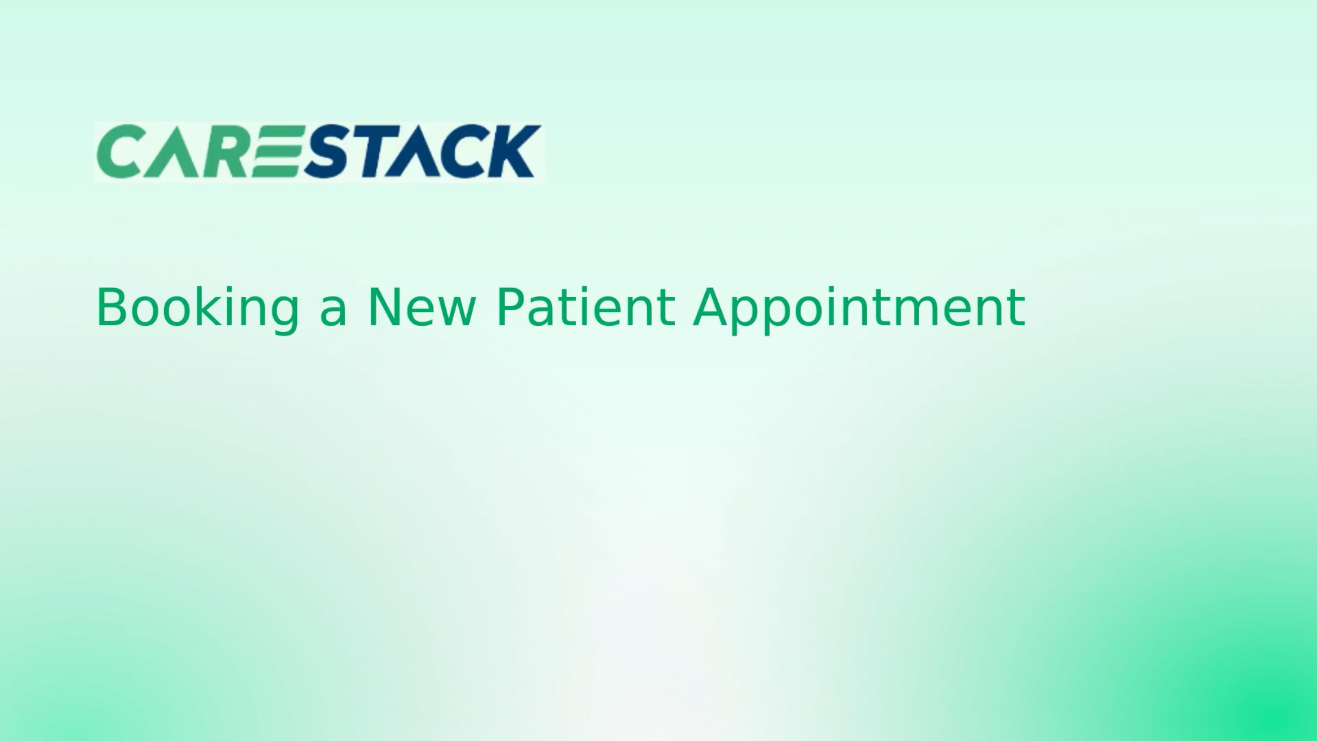 Booking a New Patient Appointment