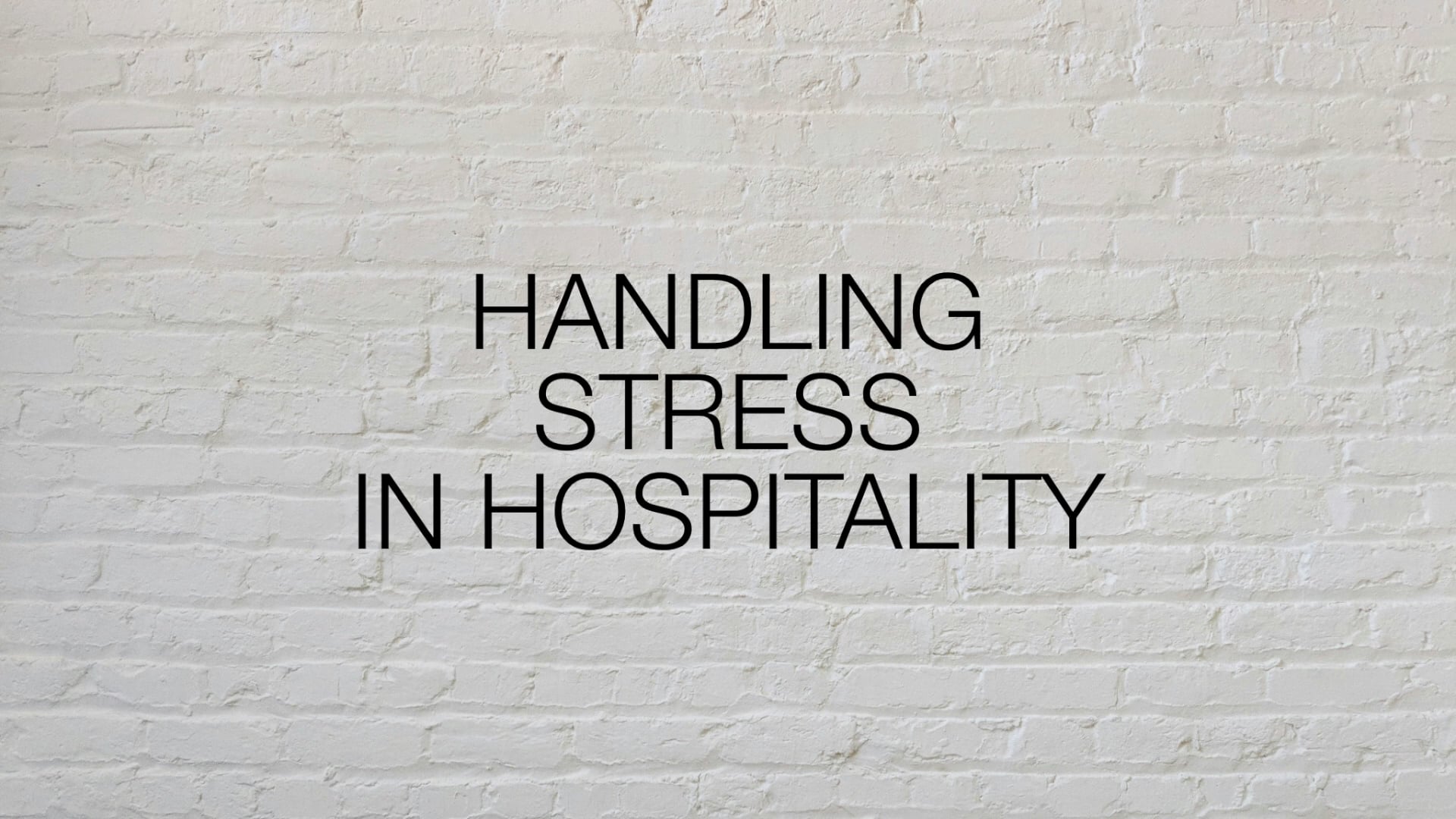TISOH Tips: Handling Stress in Hospitality