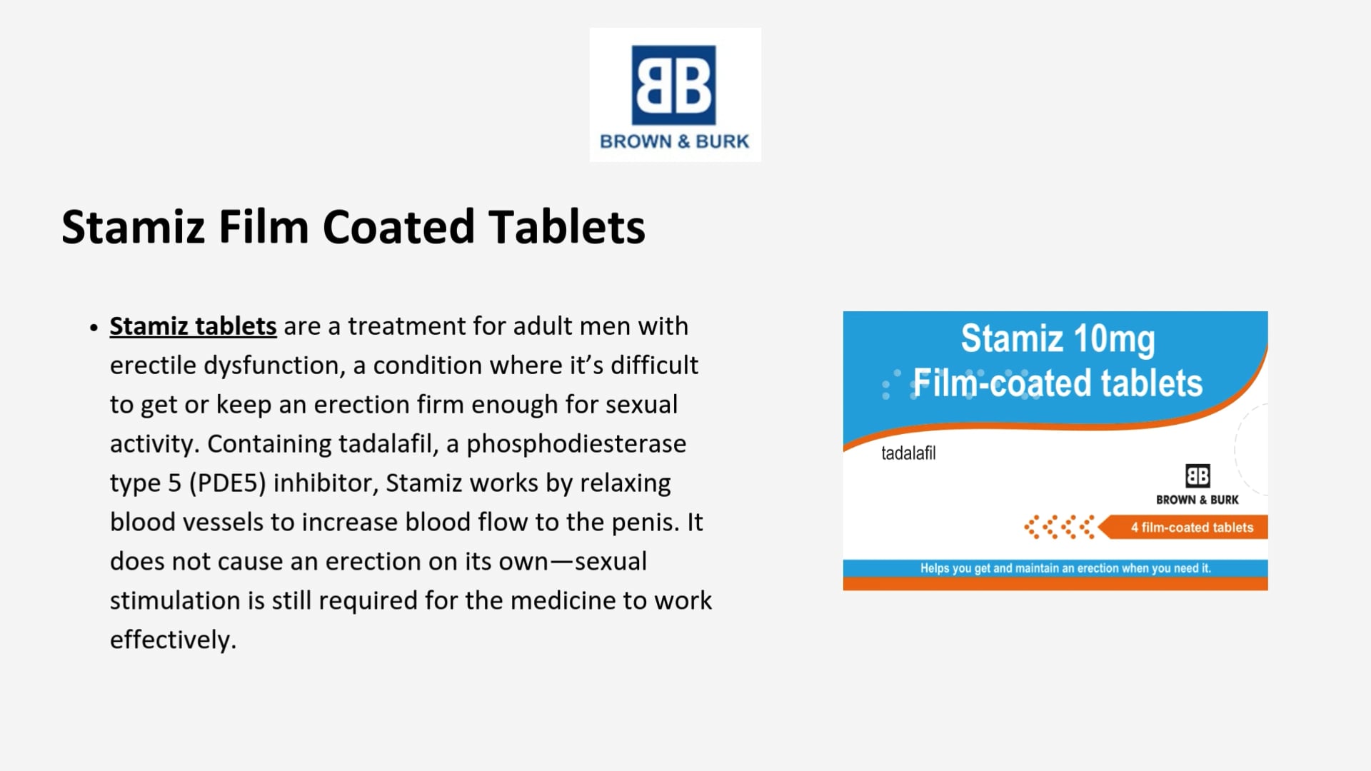 Stamiz Film Coated Tablets - Brown & Burk