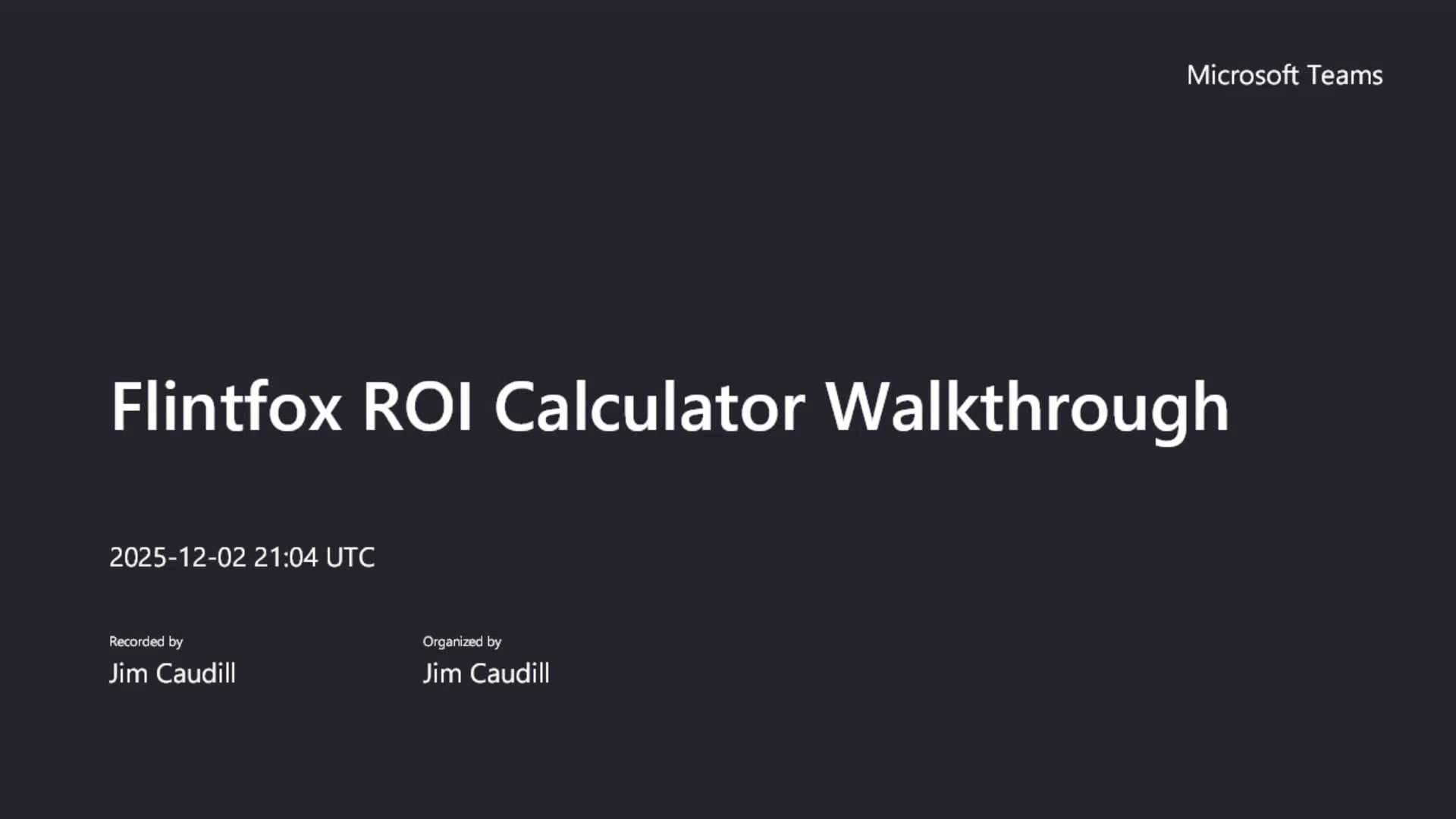 Flintfox ROI Calculator Walkthrough-Central AZ Supply-20251202 | Videos ...