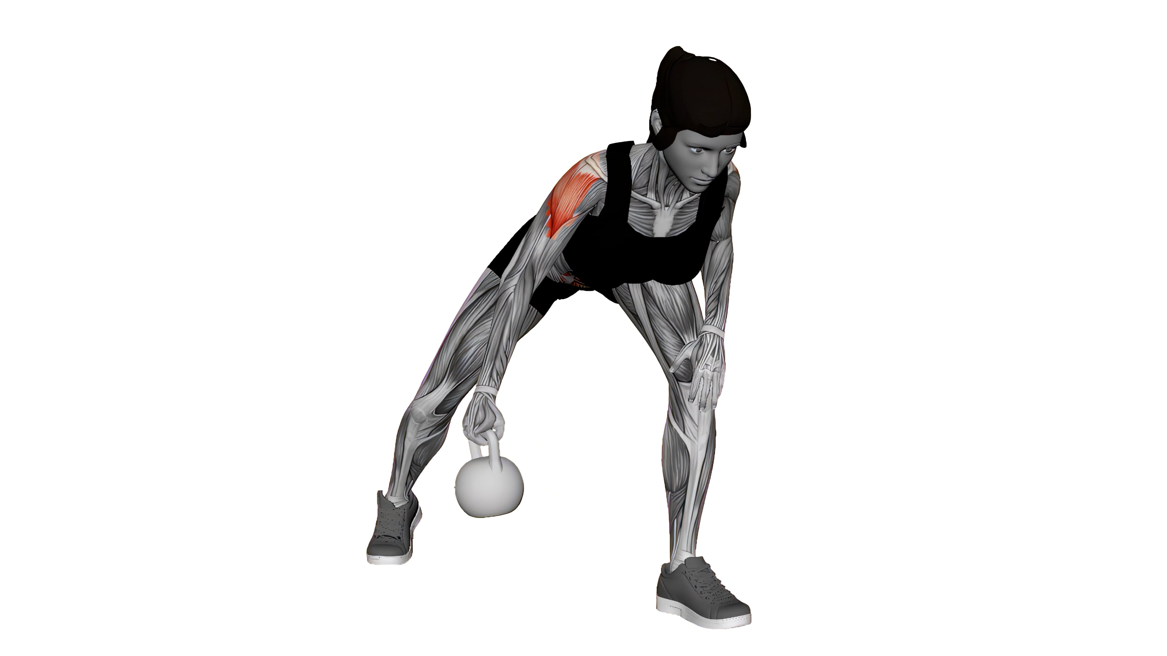 Kettlebell Single Arm Rear Delt Fly Female