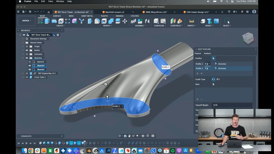 401 | Mastering CAD - Advanced Sweeps and Lofts | High Performance Academy