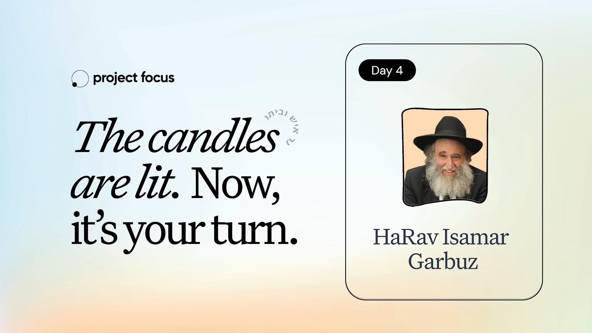 Day 4- HaRav Isamar Garbuz | Videos & Movies on Vimeo